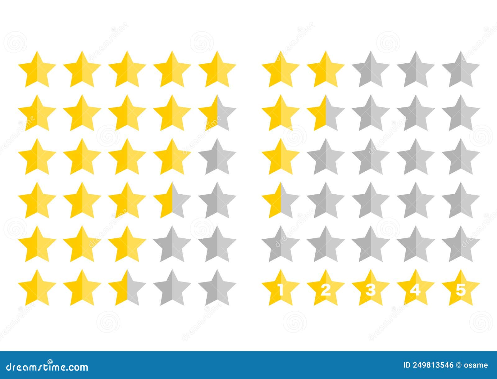 Star Ranking Icons Set. 1st To 5th. Vector Illustration. Stock Vector ...