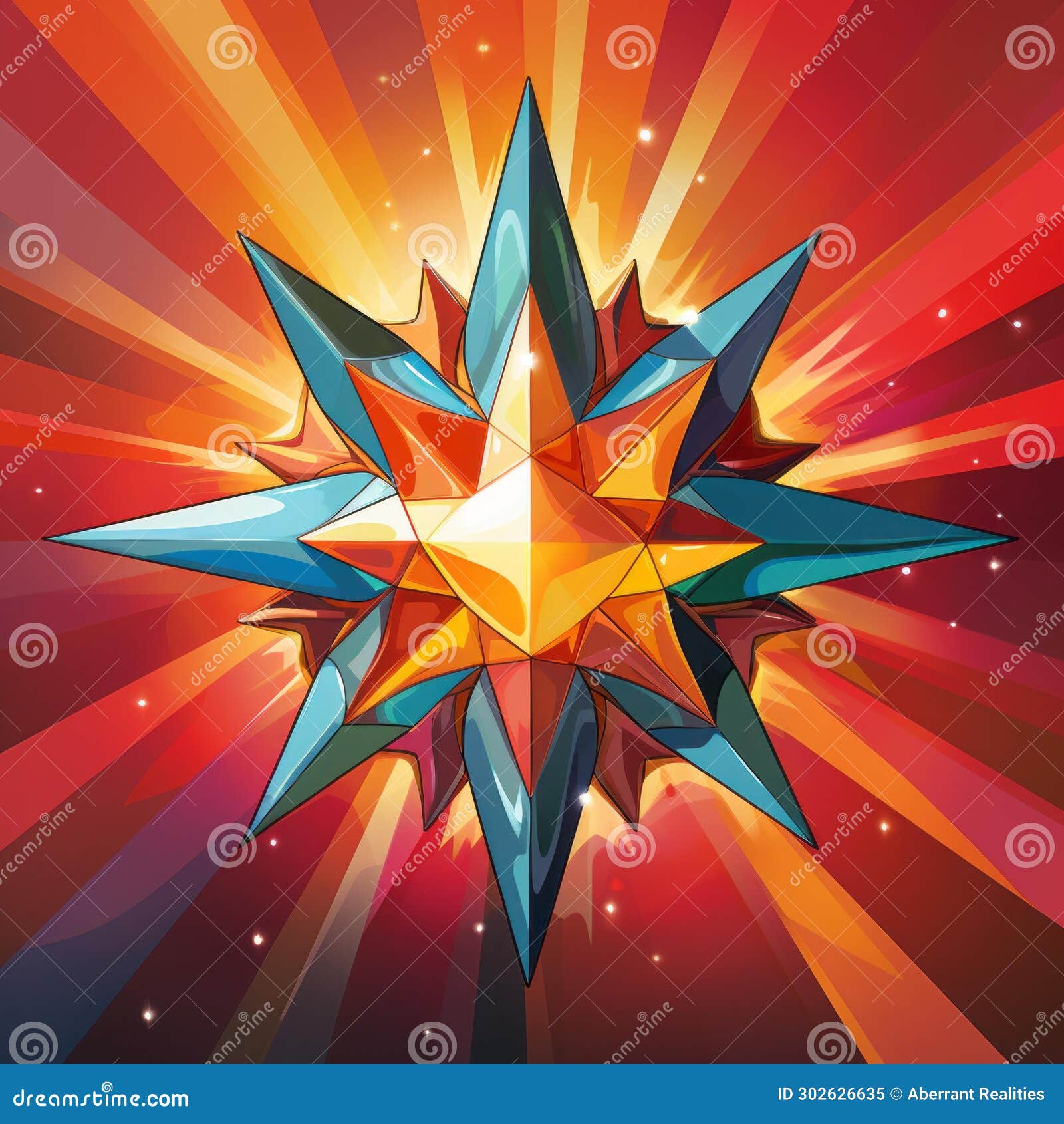 An Illustration of a Star with Rays Coming Out of it Stock Illustration ...