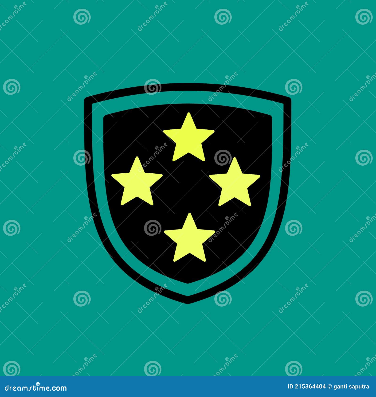 This is an Illustration of the Star Shield Logo Design Stock ...