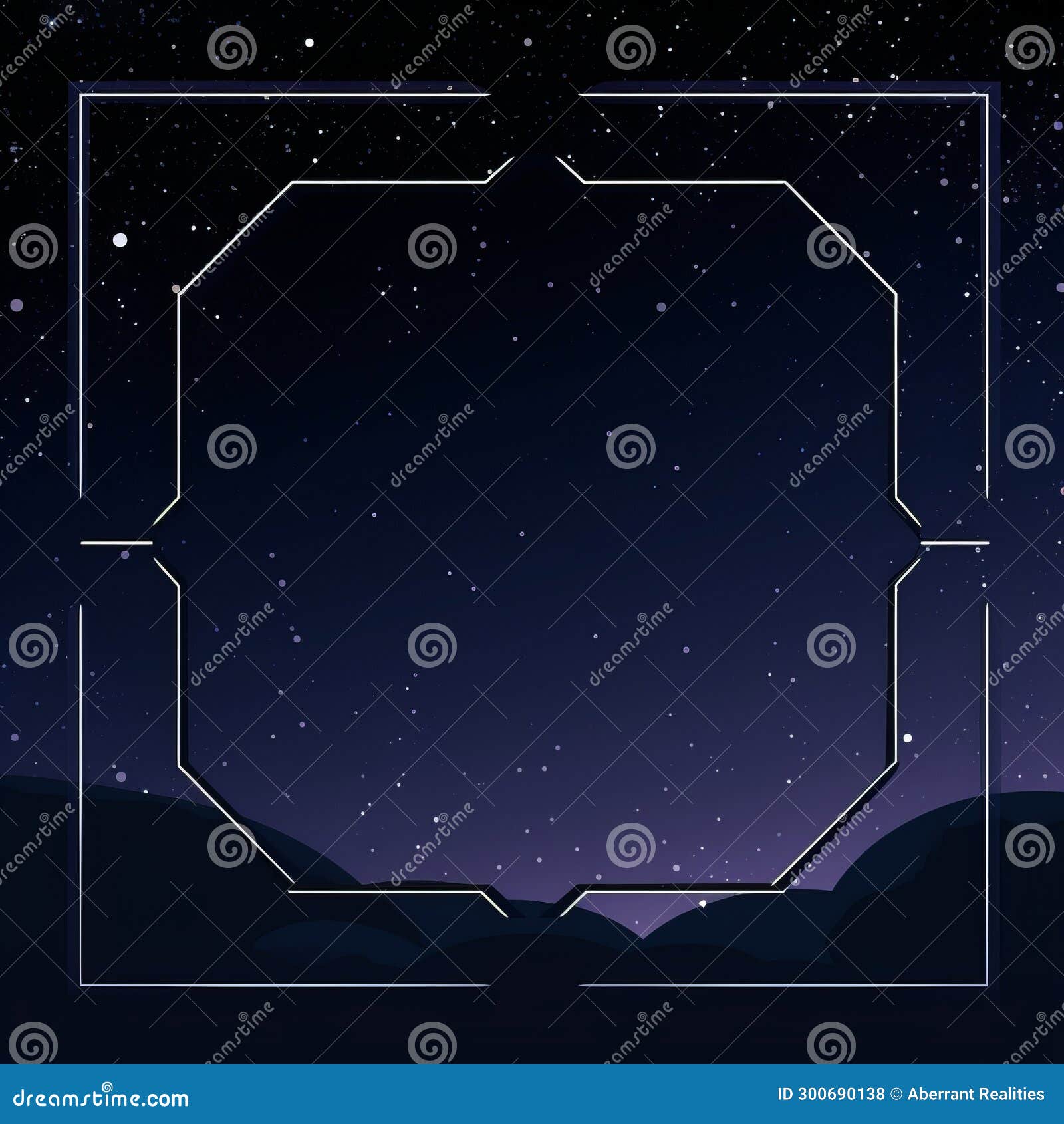 An Illustration of a Starry Night Sky with a Square Frame Stock ...