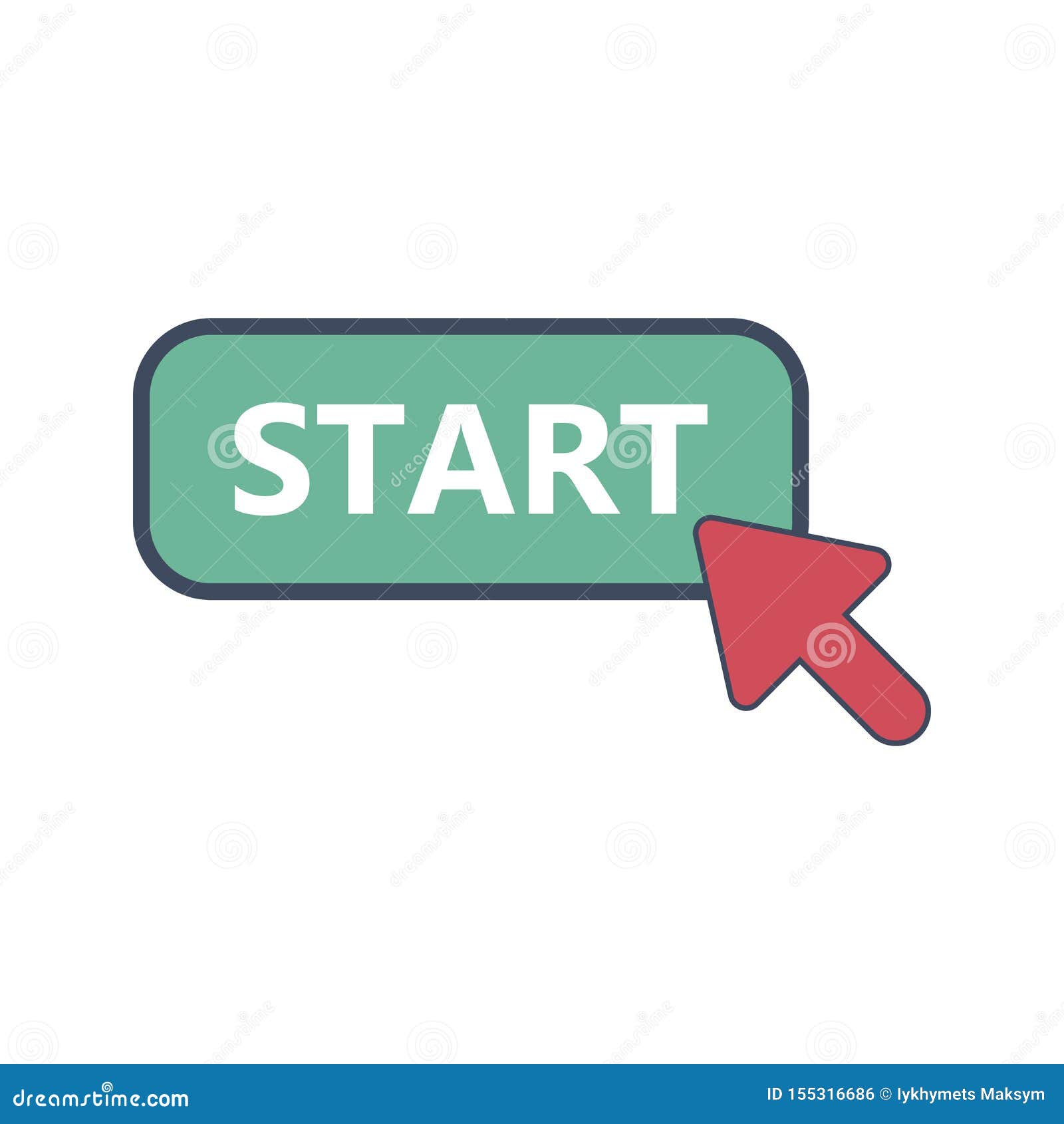 Illustration of Start Button on White Background Stock Vector ...