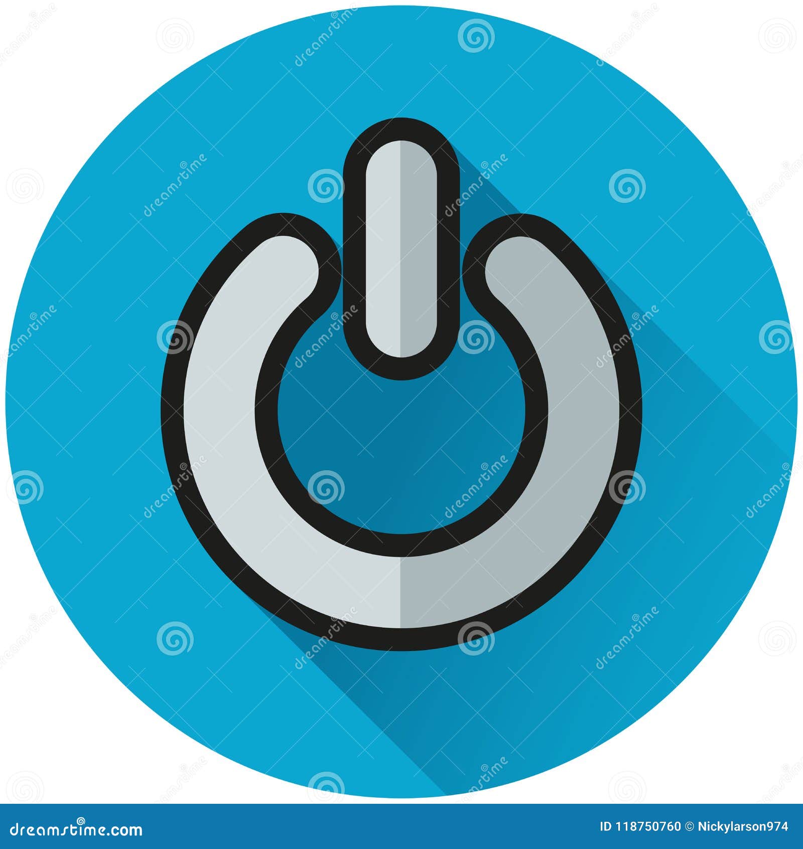 Start Circle Blue Icon Concept Stock Vector - Illustration of shadow ...