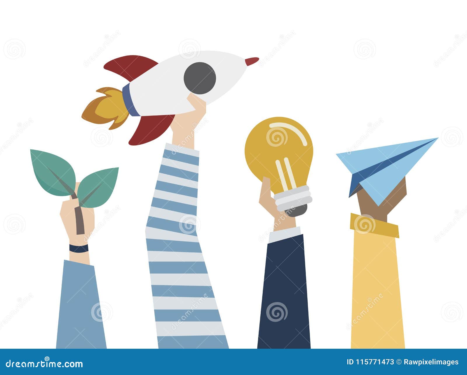 Illustration of Startup and Creative Ideas Concept Stock Illustration ...