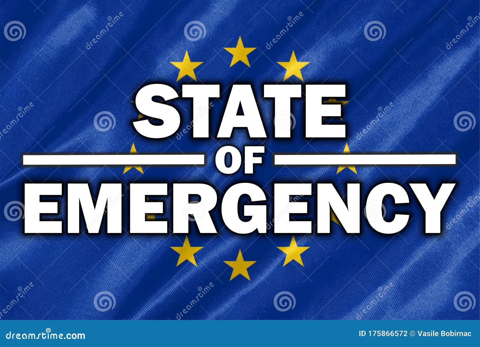 State of Emergency on EU Flag Stock Illustration - Illustration of ...