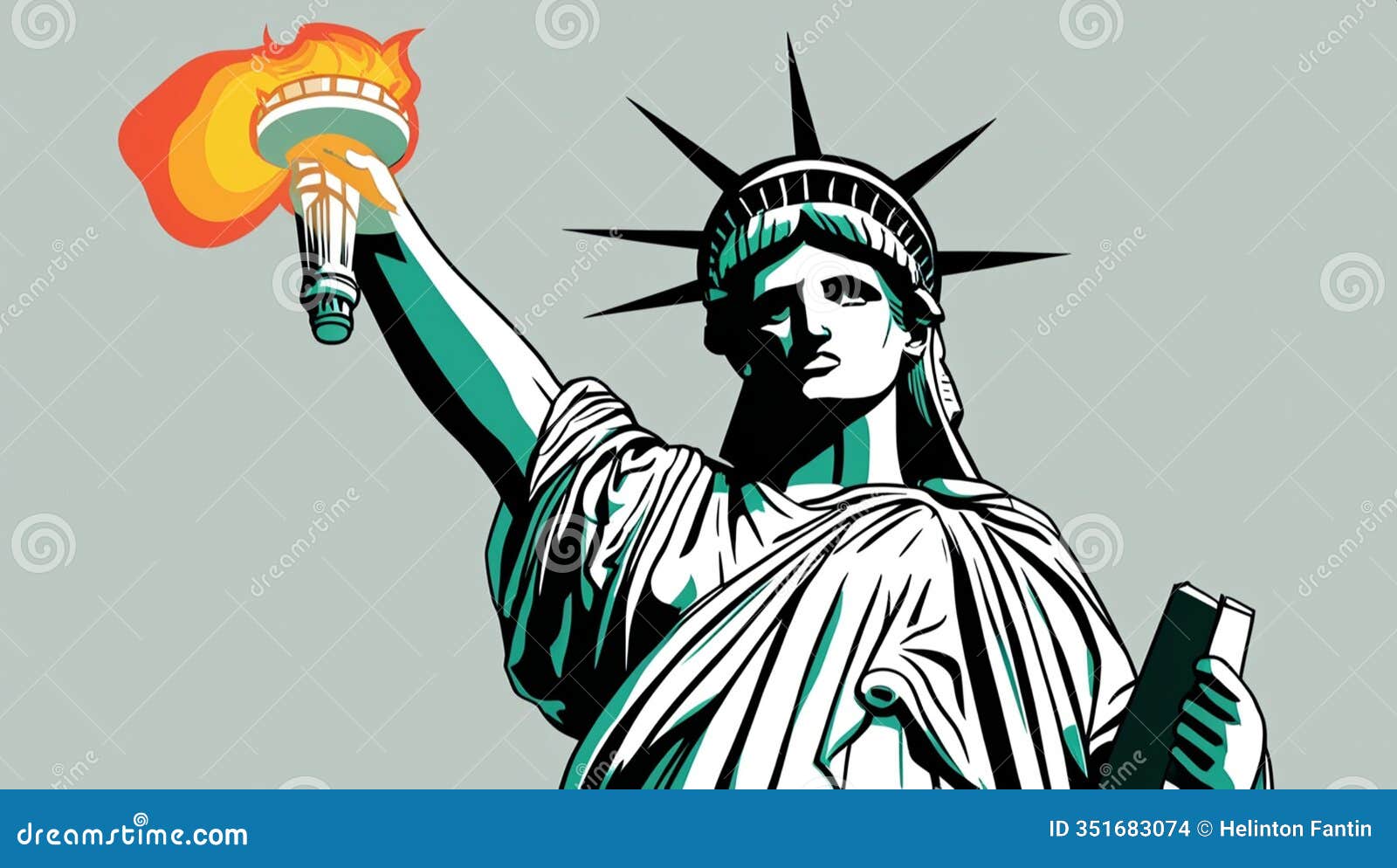 A Illustration of the Statue of Liberty S Torch Stock Illustration ...