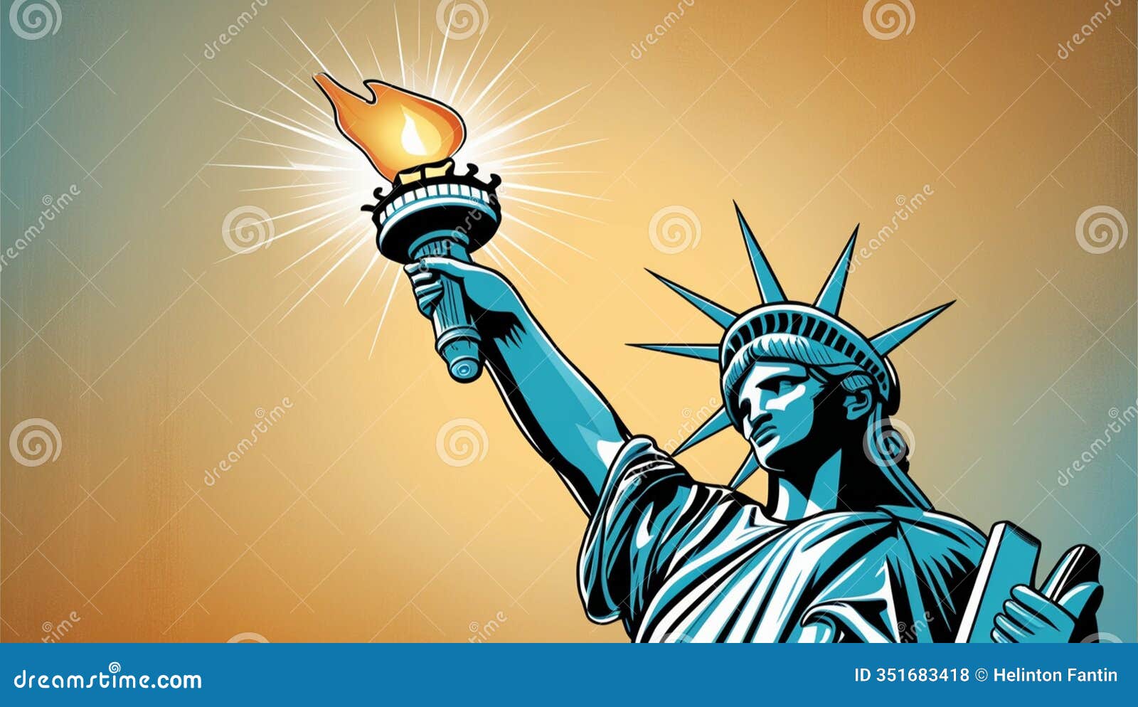 A Illustration of the Statue of Liberty S Torch Stock Illustration ...