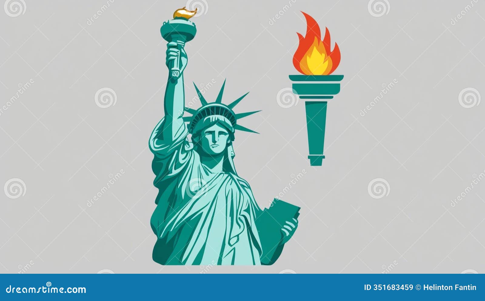 A Illustration of the Statue of Liberty S Torch Stock Illustration ...