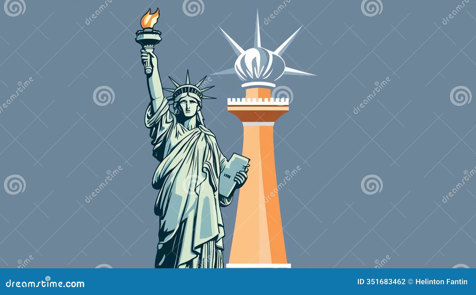 A Illustration of the Statue of Liberty S Torch Stock Illustration ...