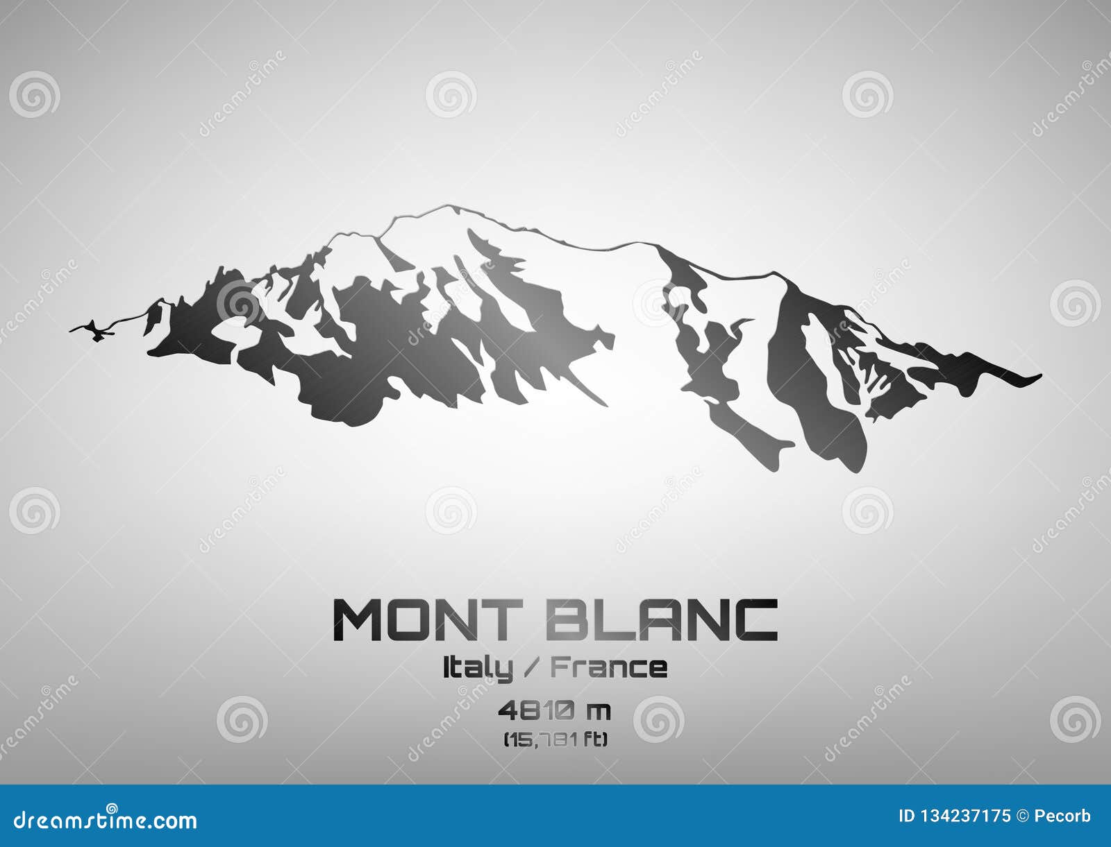 Mont Blanc. Vector Illustration Decorative Design Royalty-Free Cartoon ...
