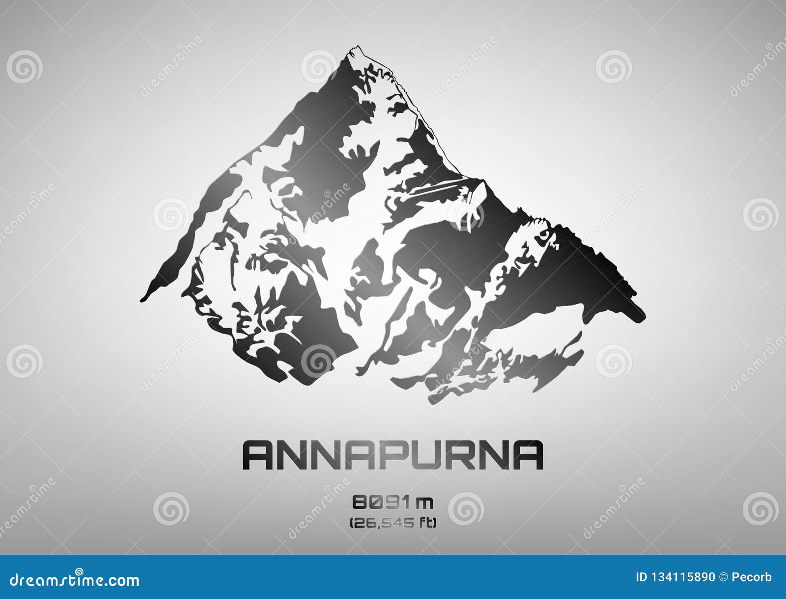 Illustration of Steel Mt. Annapurna Stock Vector - Illustration of 8091 ...