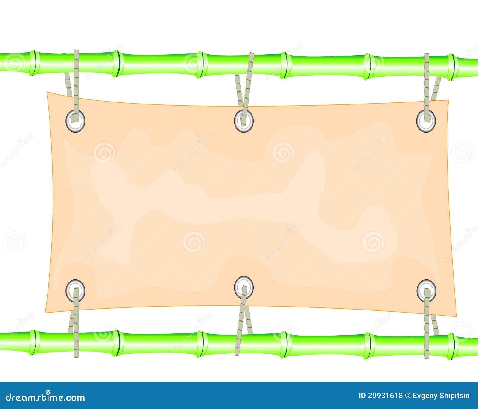 Signboard on Stem of the Bamboo Stock Vector - Illustration of green ...