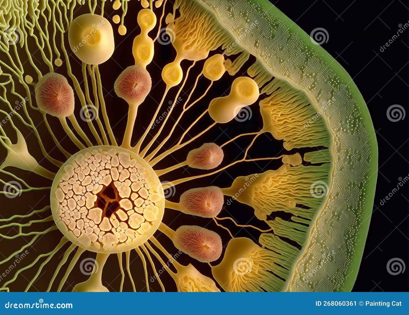 Stem Cross Section Showing Vascular Bundles And Primary Tissues. Plant ...
