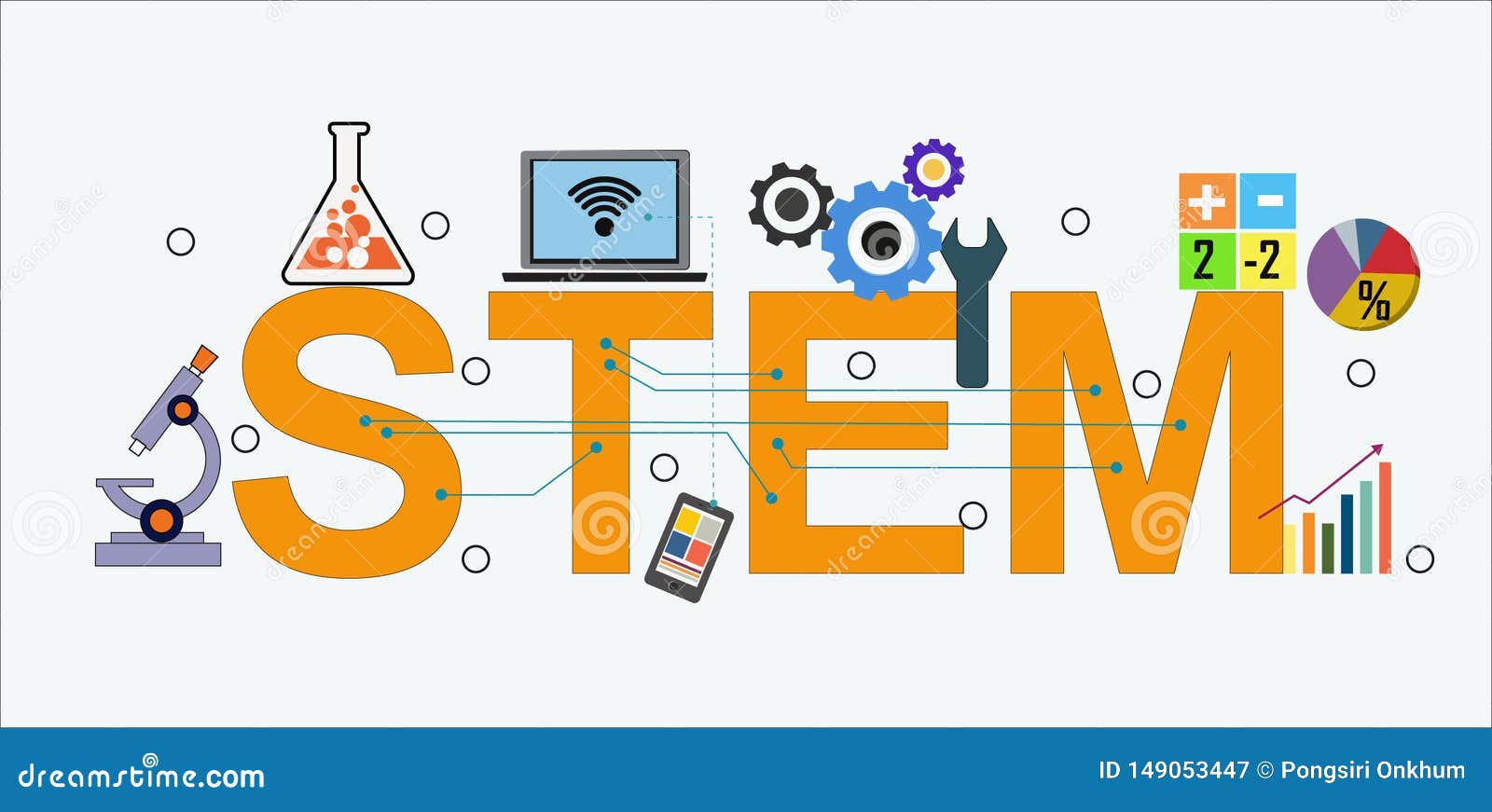 Illustration of STEM stock vector. Illustration of education - 149053447