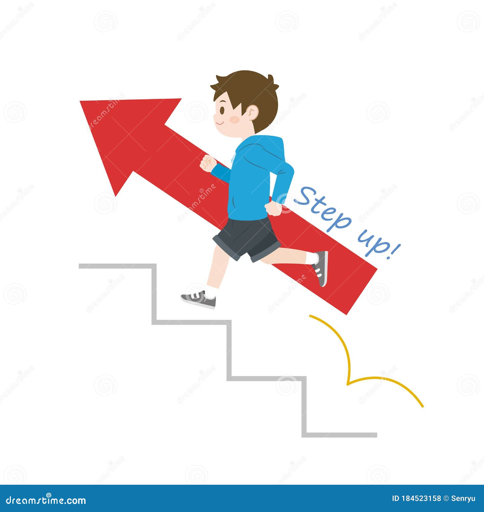 Step up boy stock vector. Illustration of child, pencil - 184523158