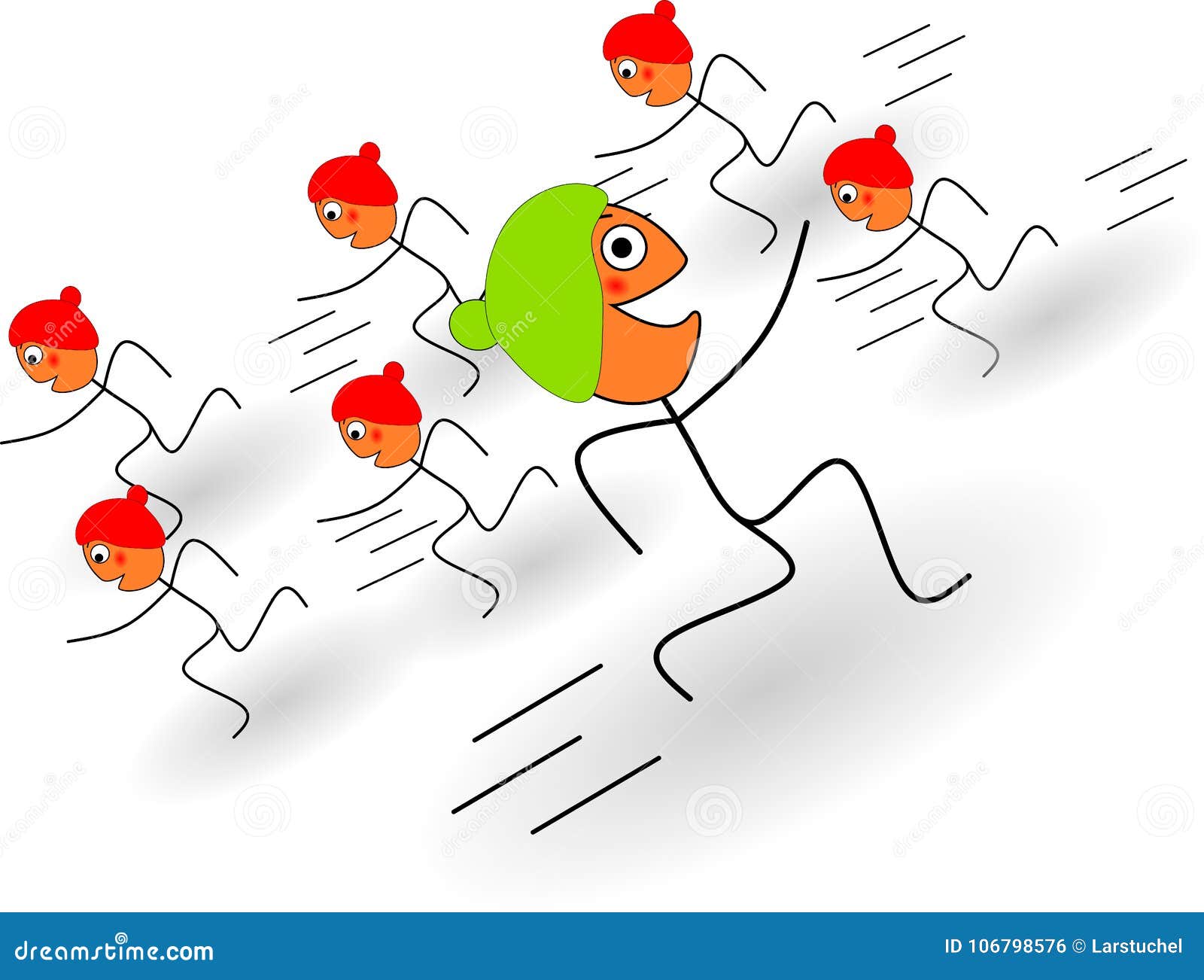 One Stick Figures is Running Against the Stream Stock Illustration ... One Stick Figures is Running Against the Stream Stock Illustration ...