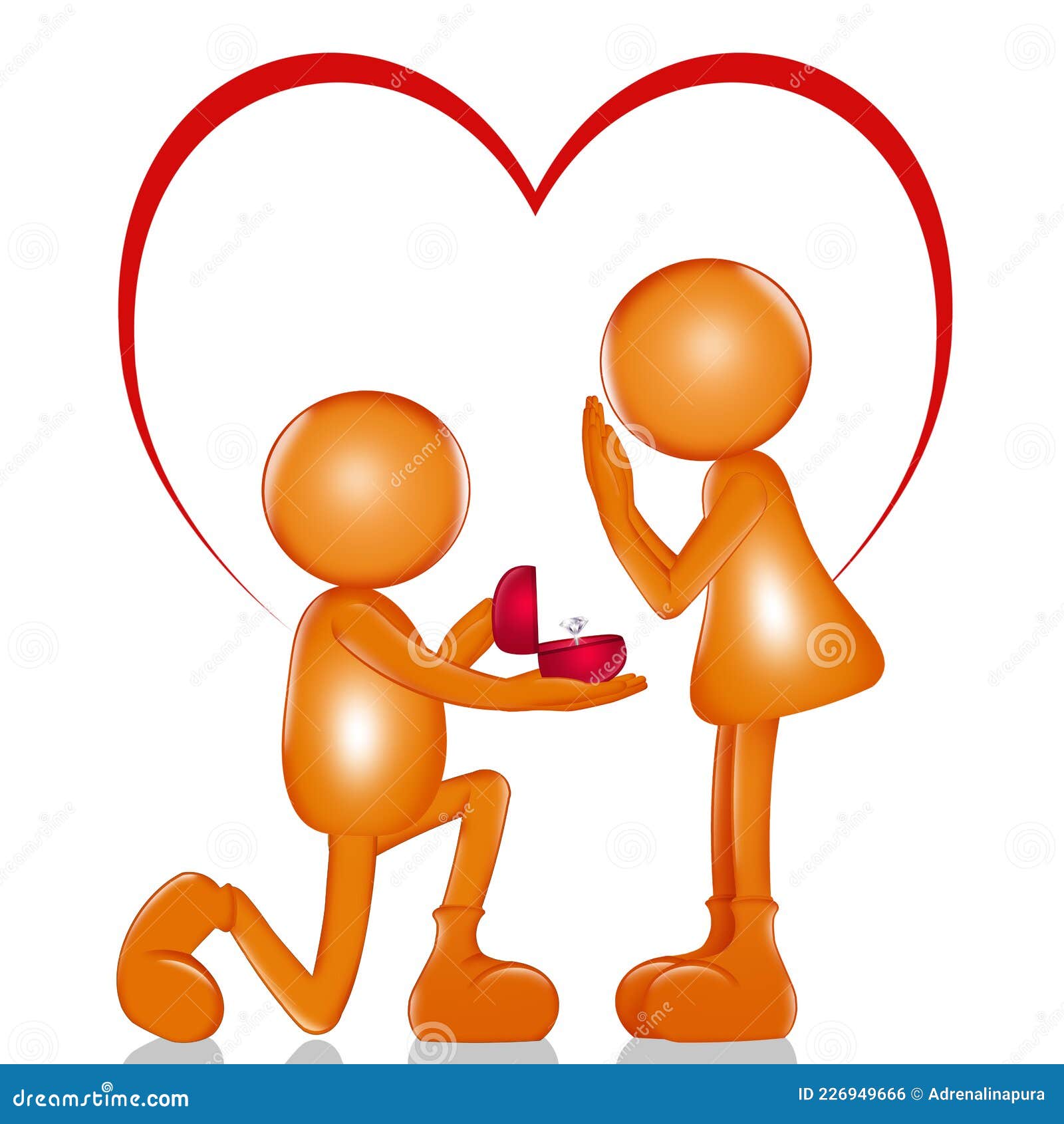 Illustration of Stick Men Proposing Stock Illustration - Illustration ...