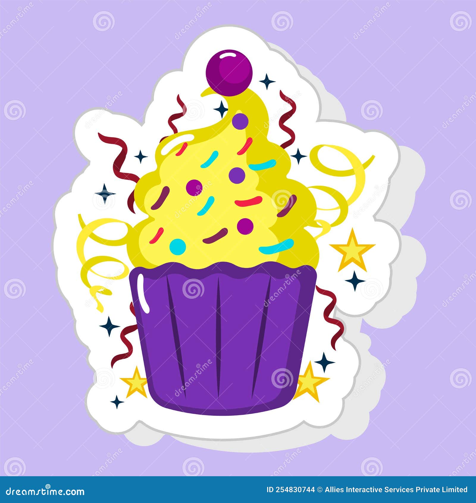 Illustration of Sticker Style Muffins Stock Illustration - Illustration ...