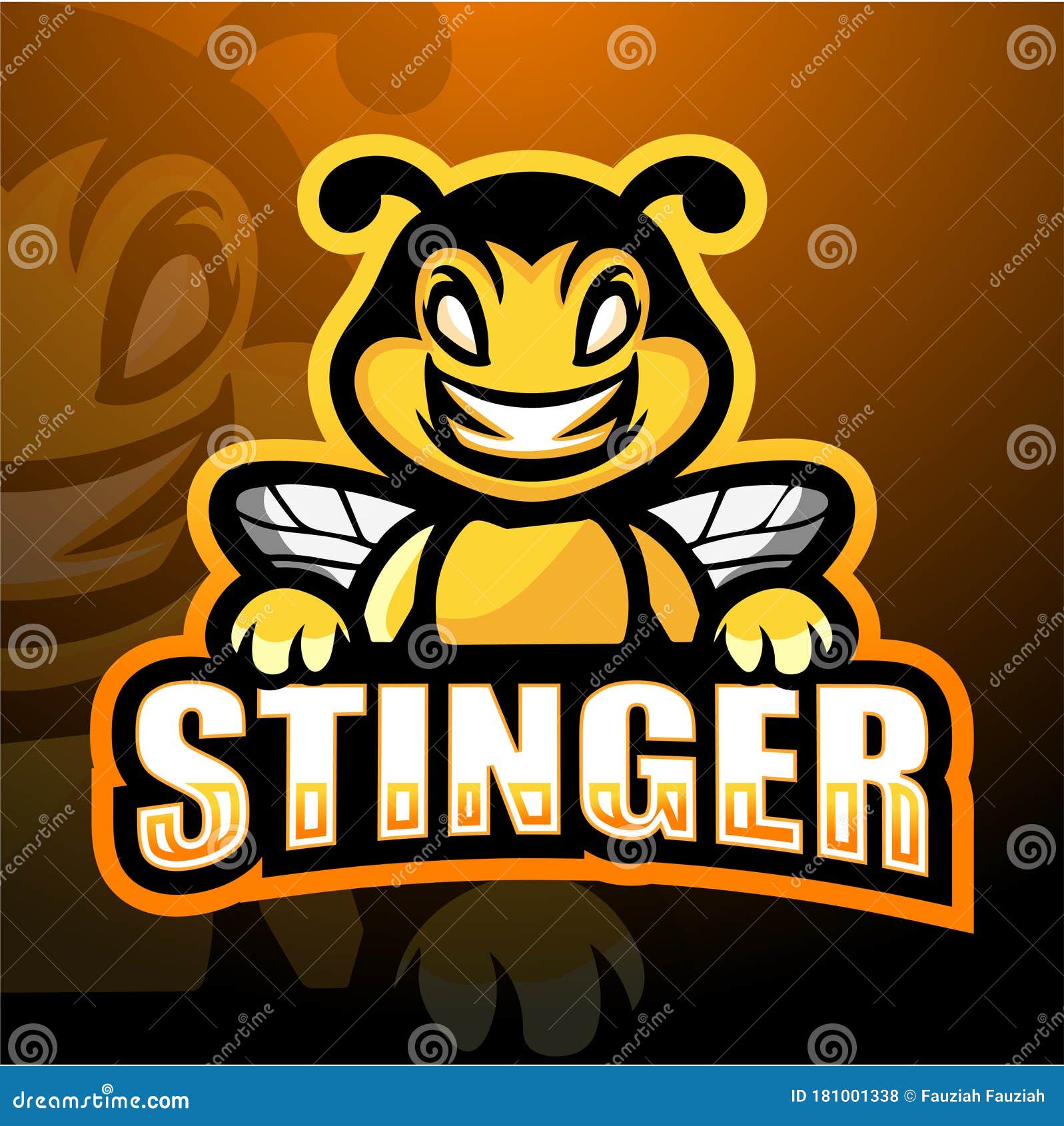 Stinger Bee Mascot. Esport Logo Design Cartoon Vector | CartoonDealer ...