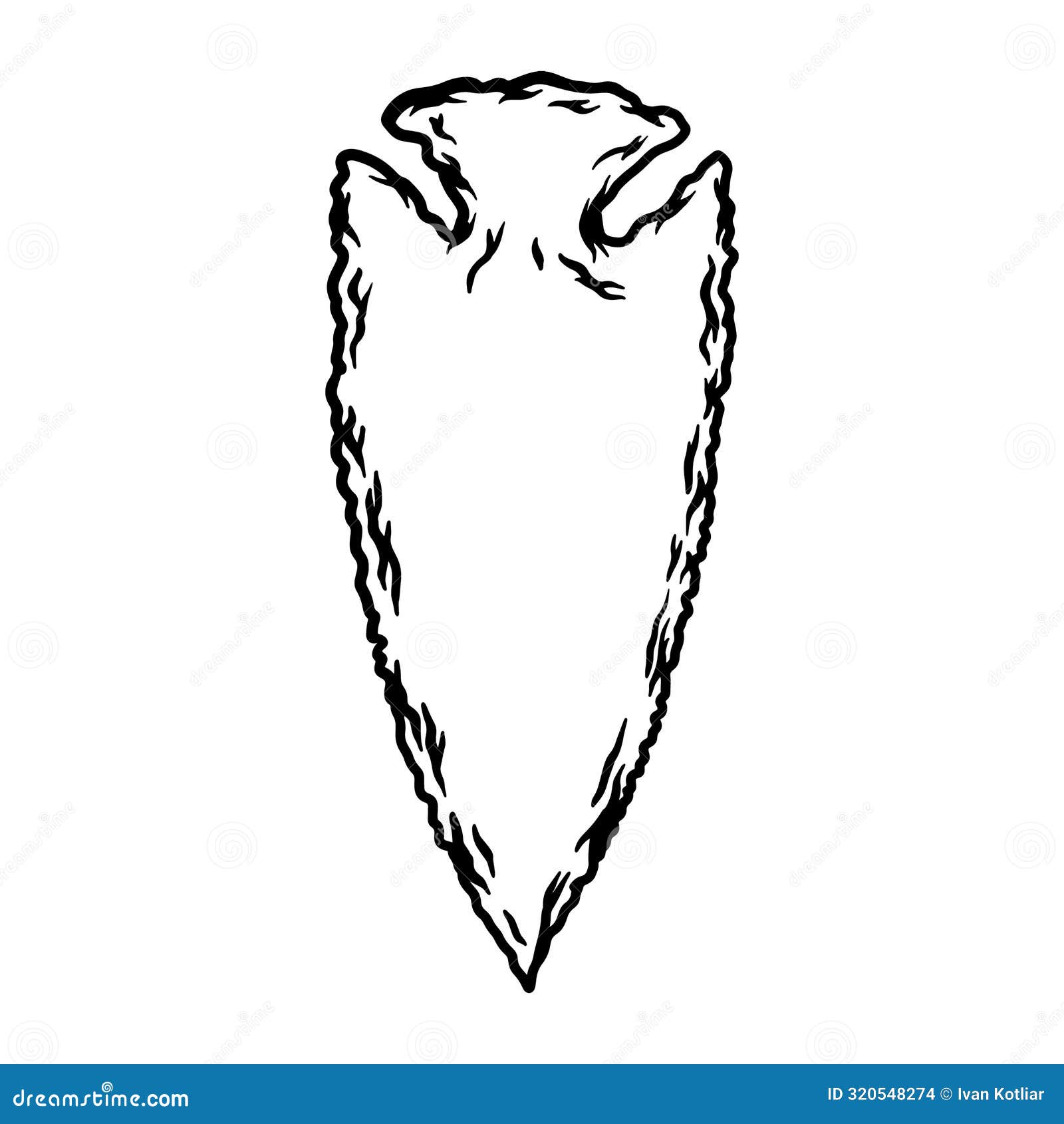 Illustration of Stone Arrowhead. Design Element for Poster, Card ...