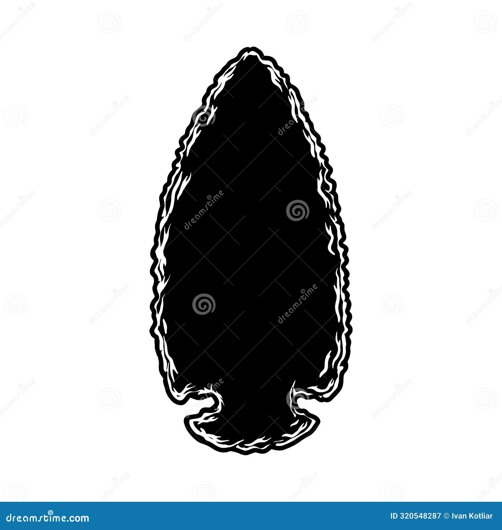 Illustration of Stone Arrowhead. Design Element for Poster, Card ...