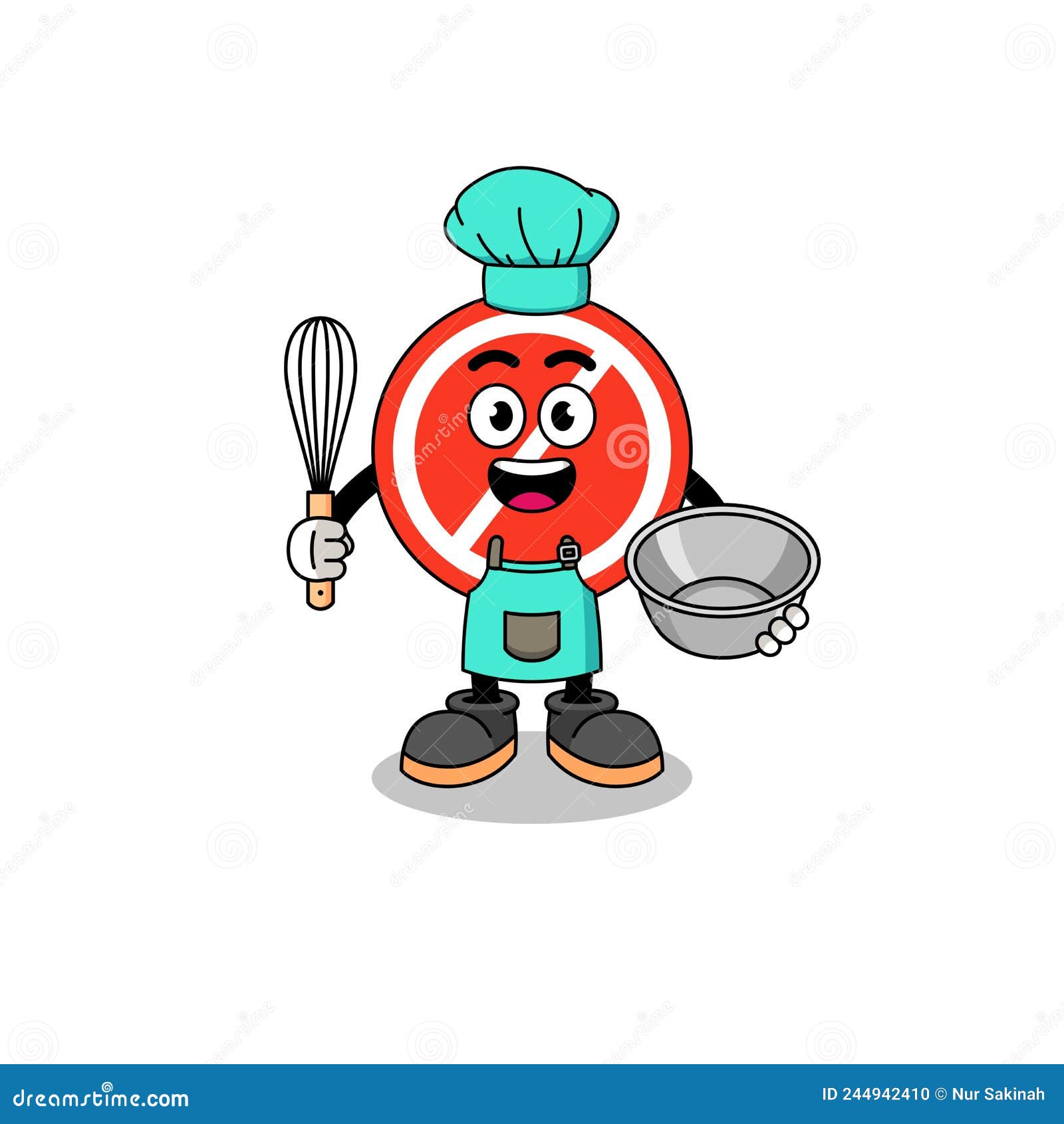 Illustration of Stop Sign As a Bakery Chef Stock Vector - Illustration ...