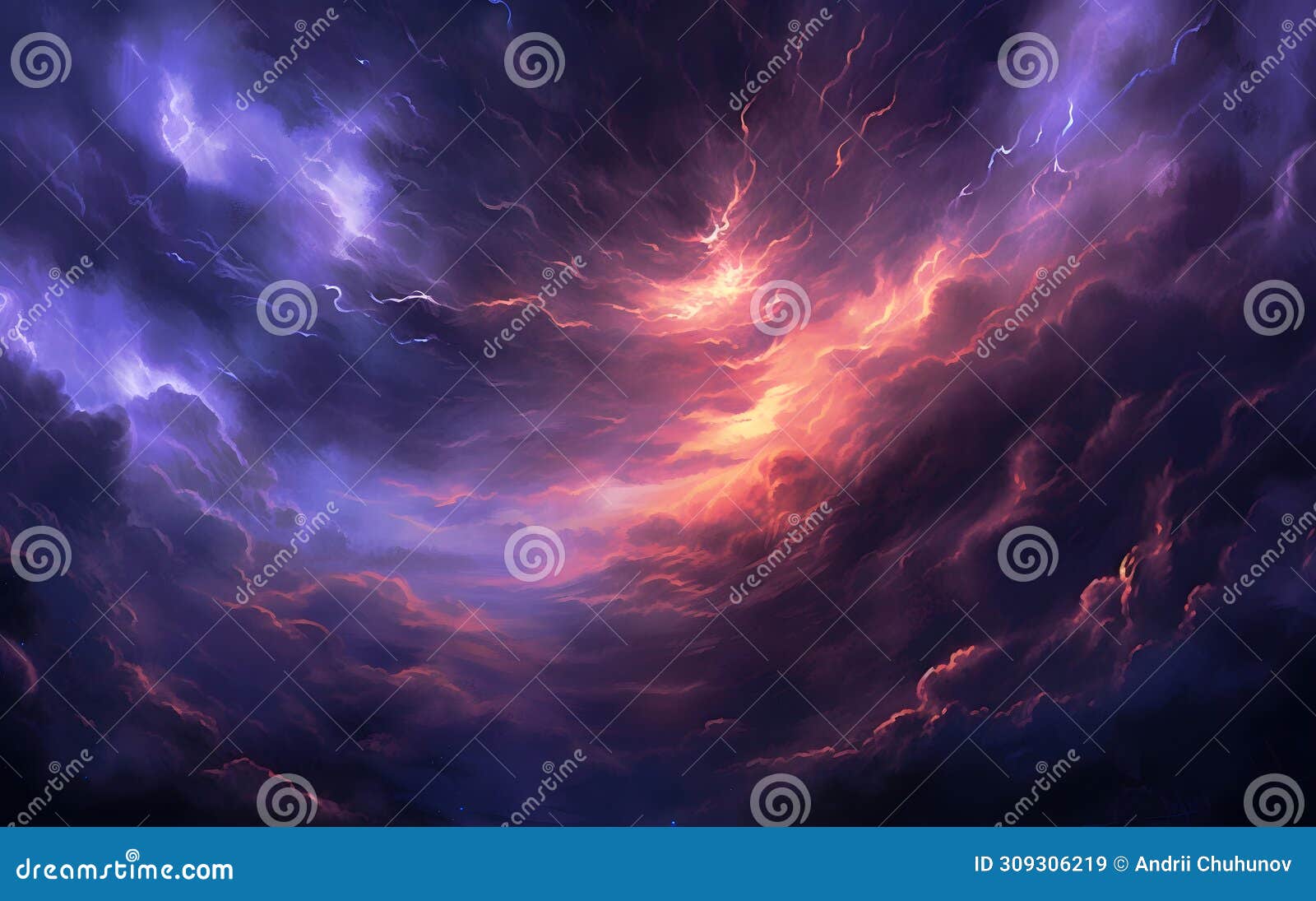 Illustration of a Stormy Night Sky Stock Illustration - Illustration of ...