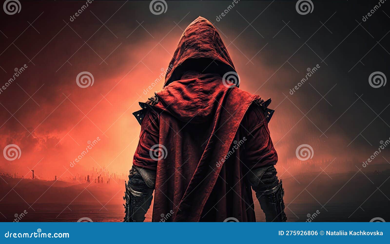Stranger in the hood stock illustration. Illustration of hidden - 275926806