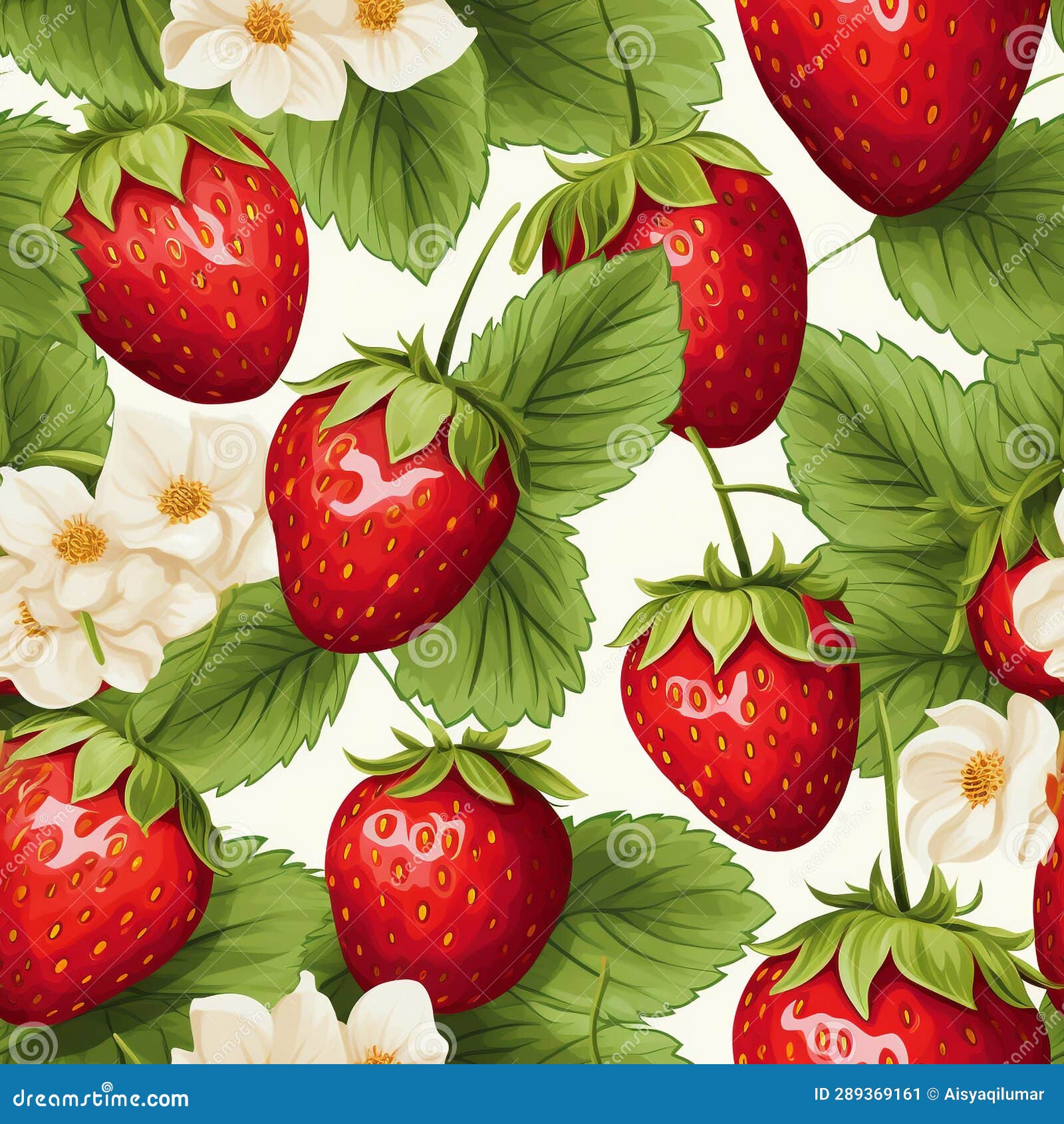 An Illustration of Strawberries in a Randomly Repeating Tile Pattern ...