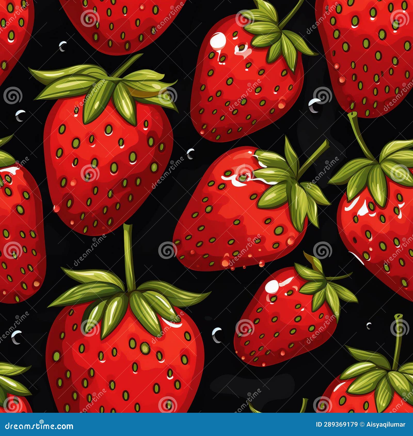 An Illustration of Strawberries in a Randomly Repeating Tile Pattern ...