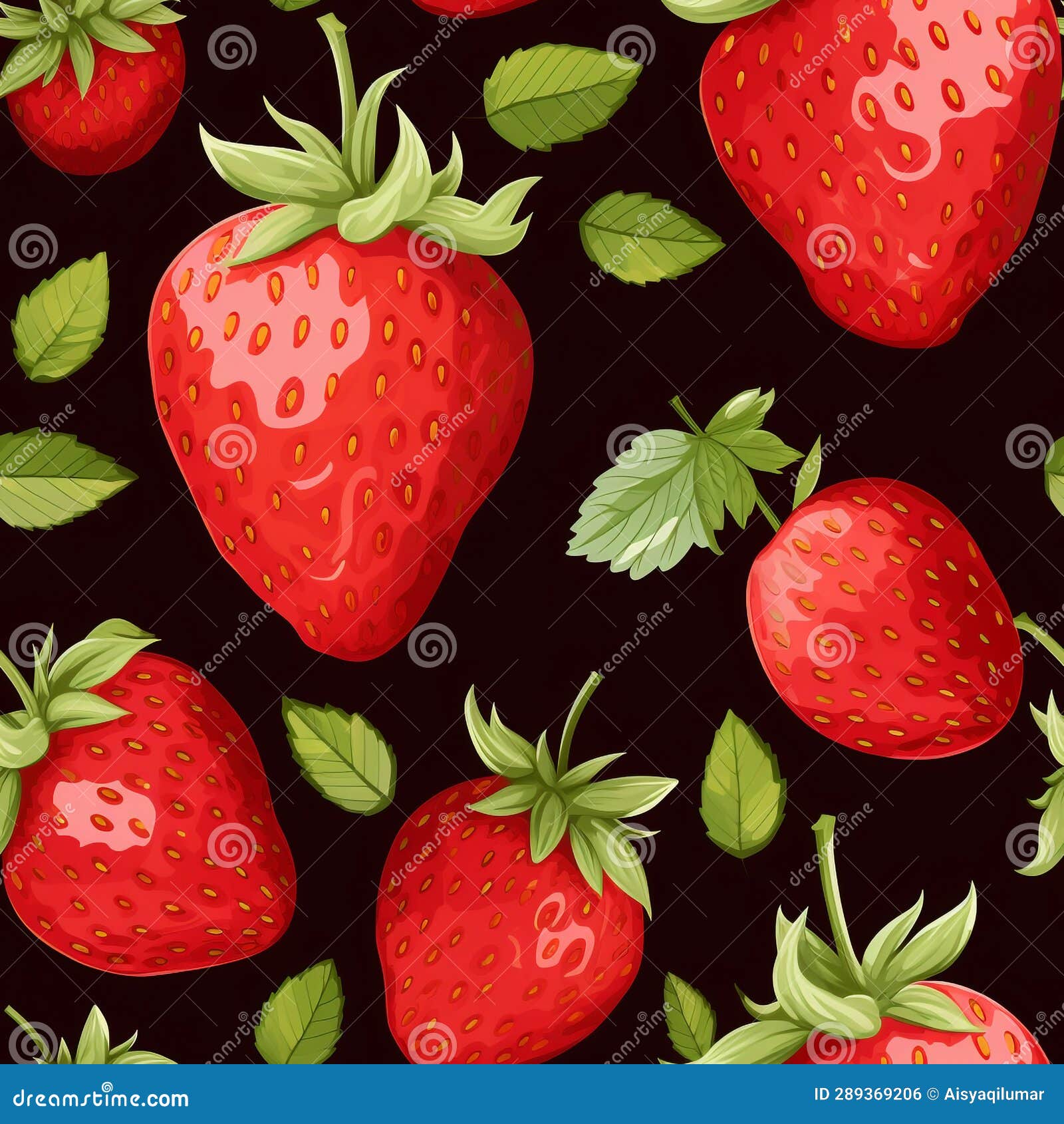 An Illustration of Strawberries in a Randomly Repeating Tile Pattern ...