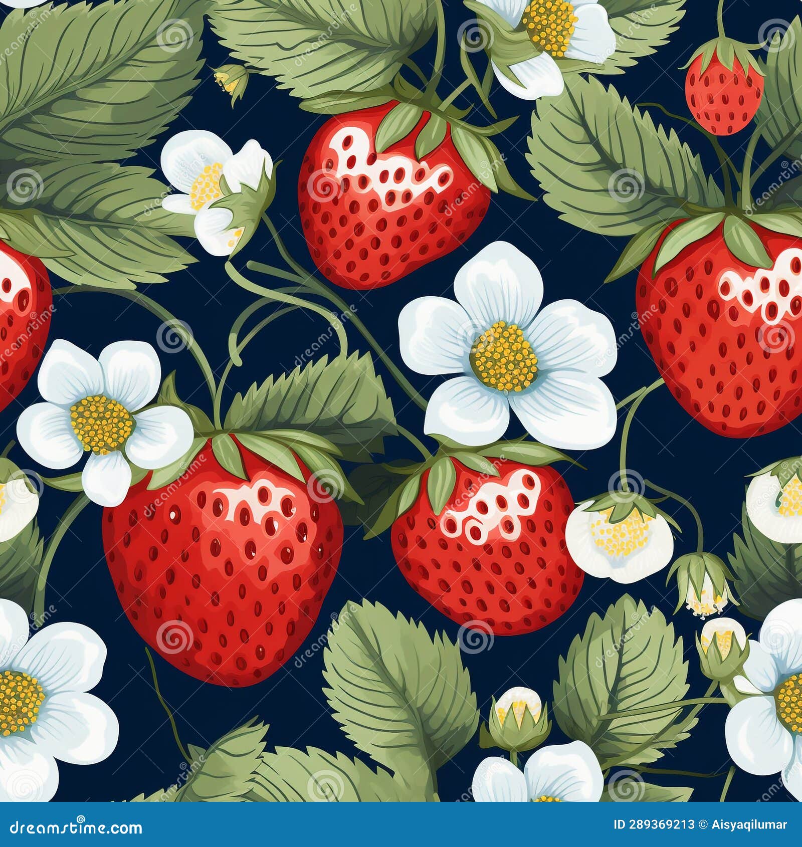 An Illustration of Strawberries in a Randomly Repeating Tile Pattern ...