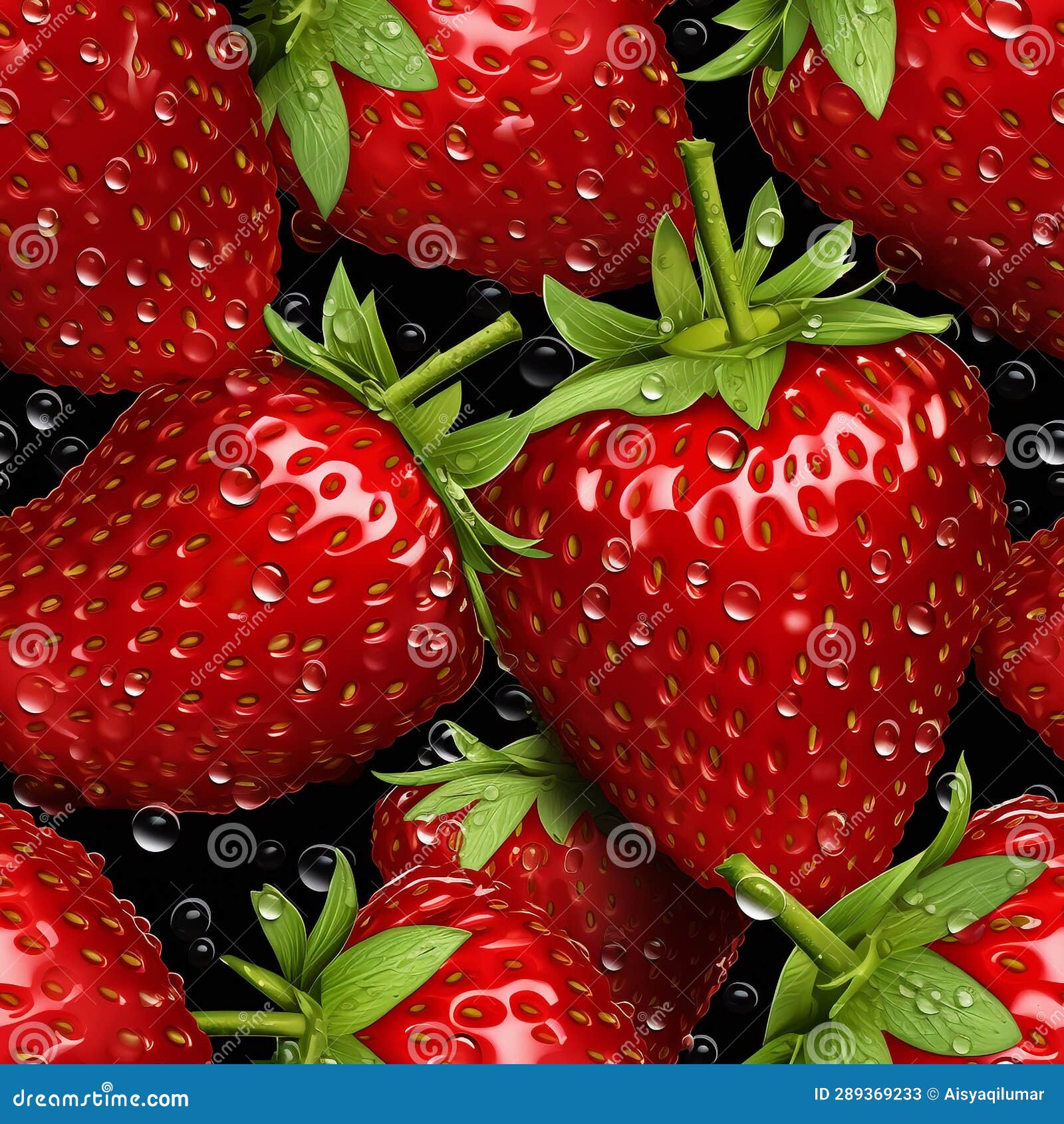 An Illustration of Strawberries in a Randomly Repeating Tile Pattern ...
