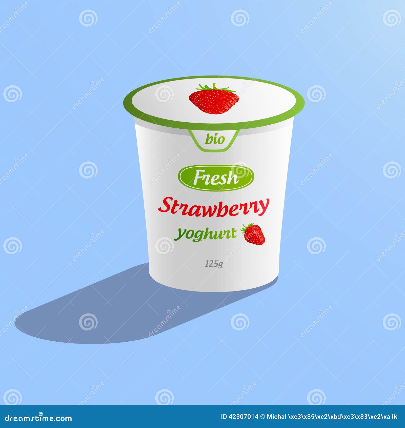 Illustration of a Strawberry Bio Yoghurt Stock Vector - Illustration of ...
