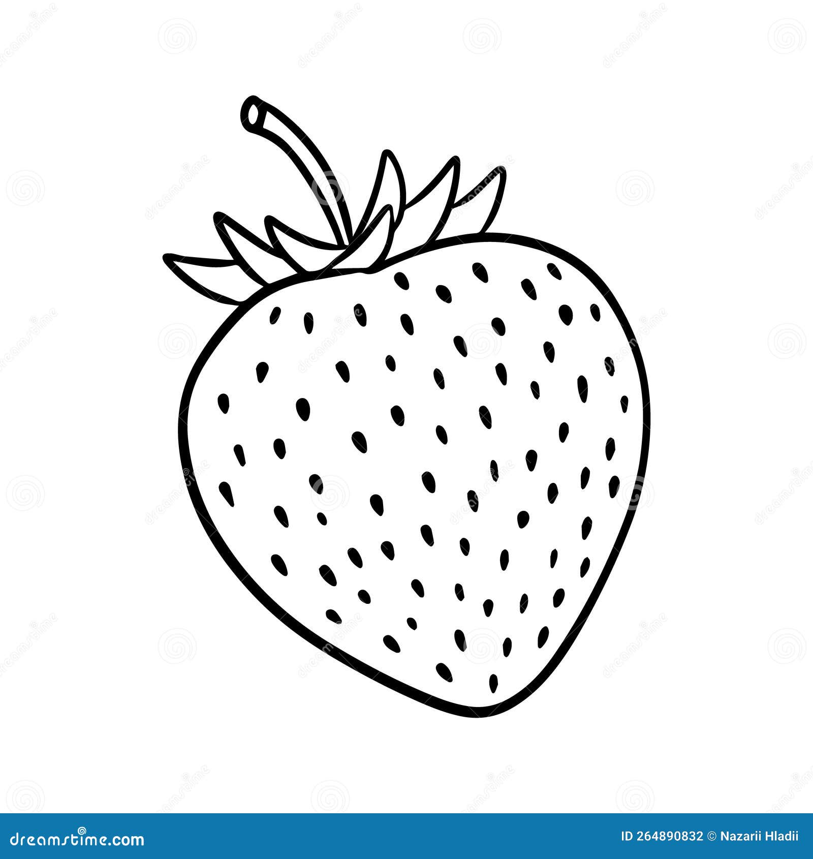 Illustration of a Strawberry in a Hand-drawn Style. Stock Vector ...