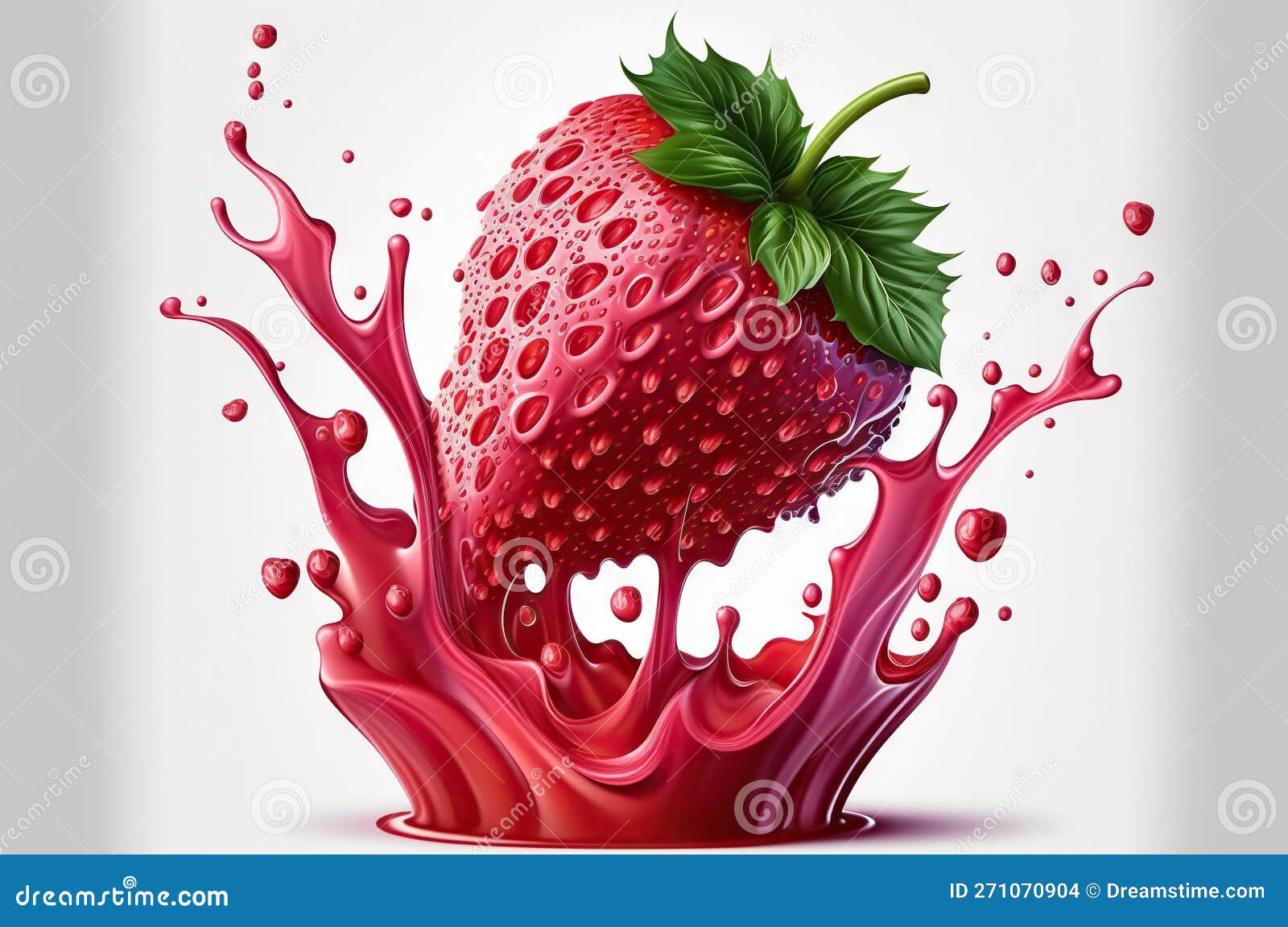 Illustration of the Strawberry with Juice Splash Stock Illustration ...