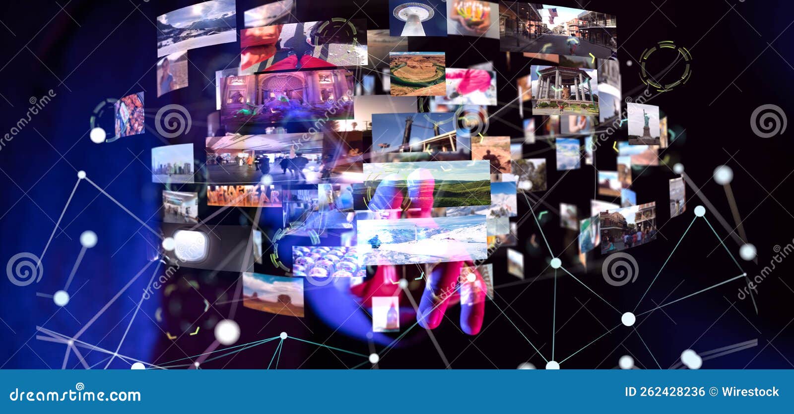 Illustration Streaming Data Picture Video Material with Digital Lines ...