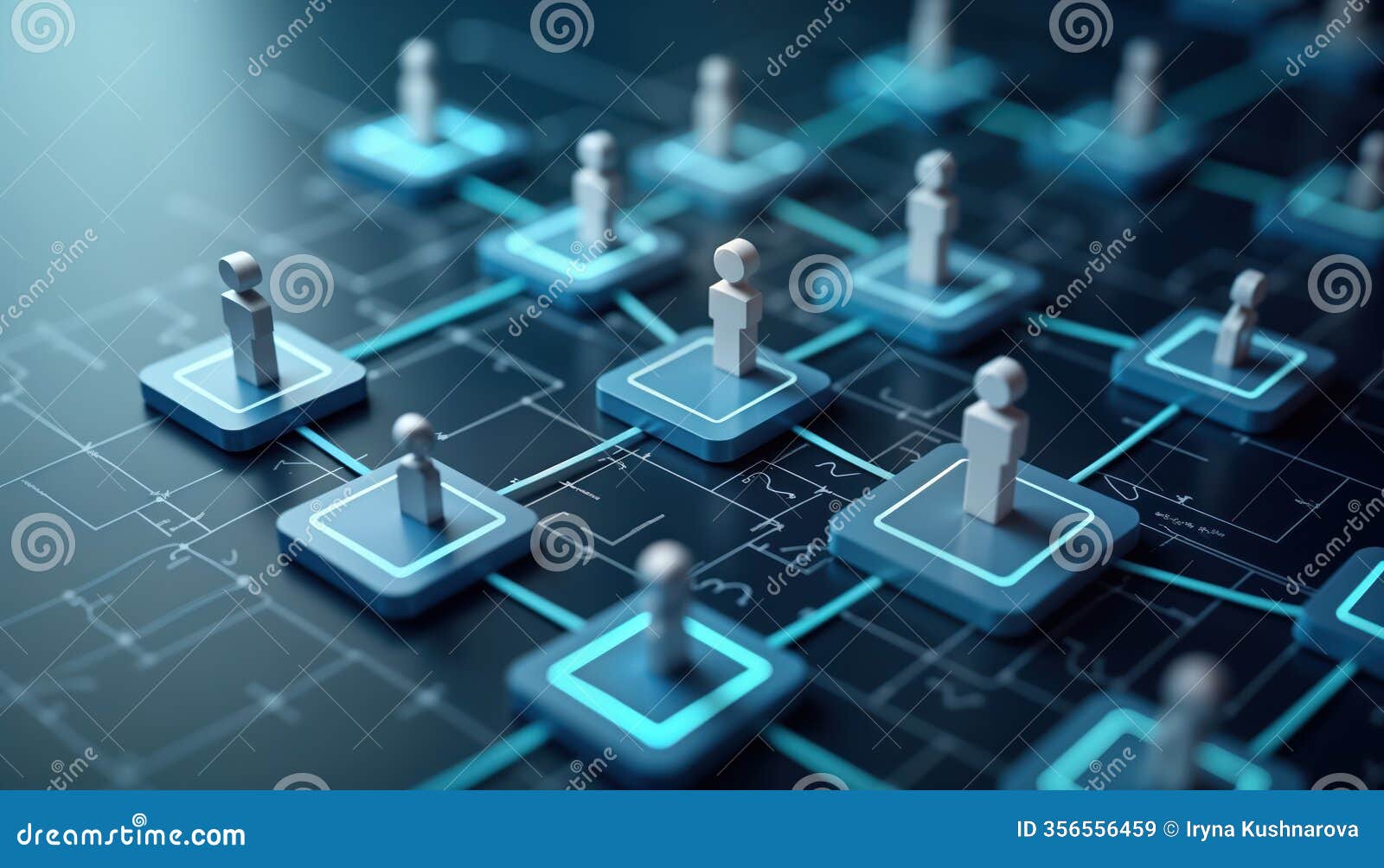 Illustration of Streamlined Business Operations. Small Figures ...