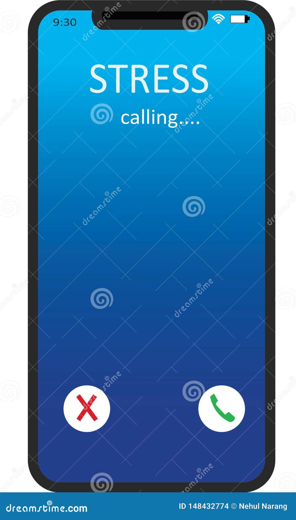An Illustration of Stress Calling on a Mobile Stock Illustration ...