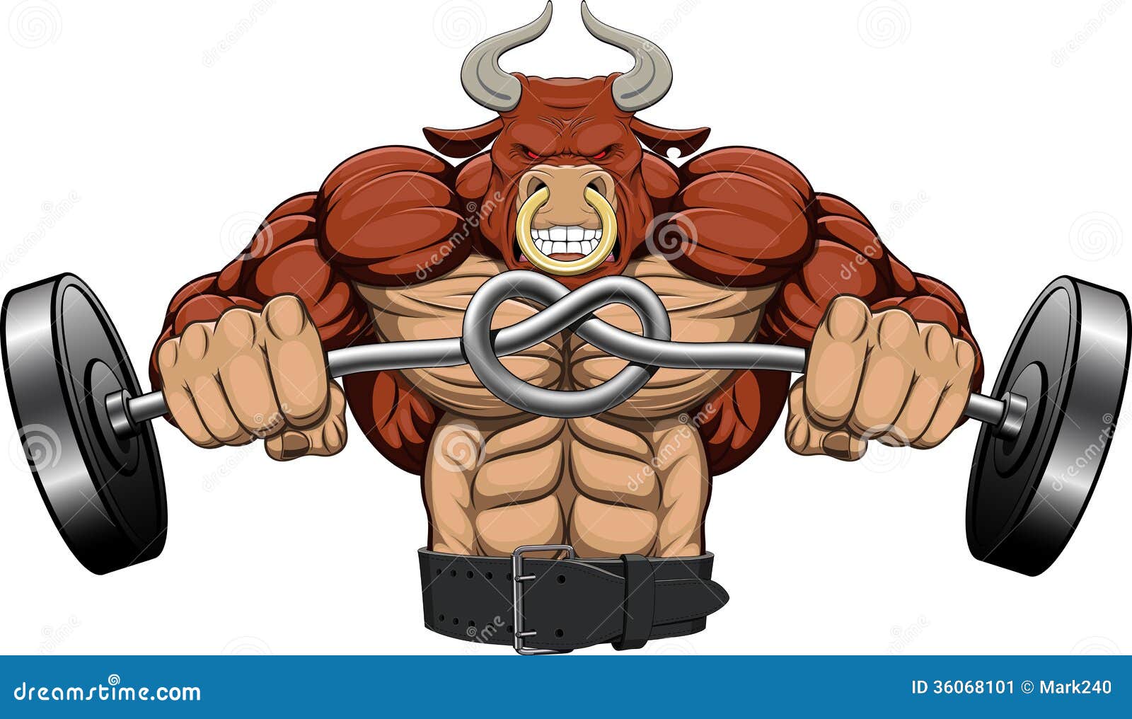 Illustration: a Strong Angry Bull Stock Vector - Illustration of flex ...