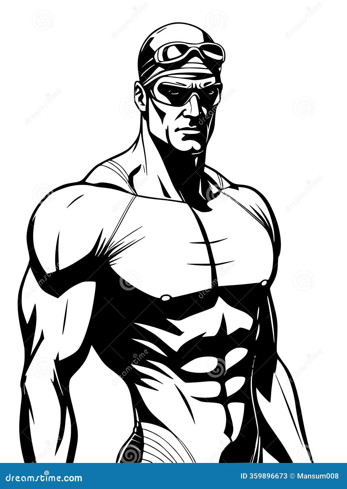 Illustration of a Strong Man in a Black Suit Stock Illustration ...