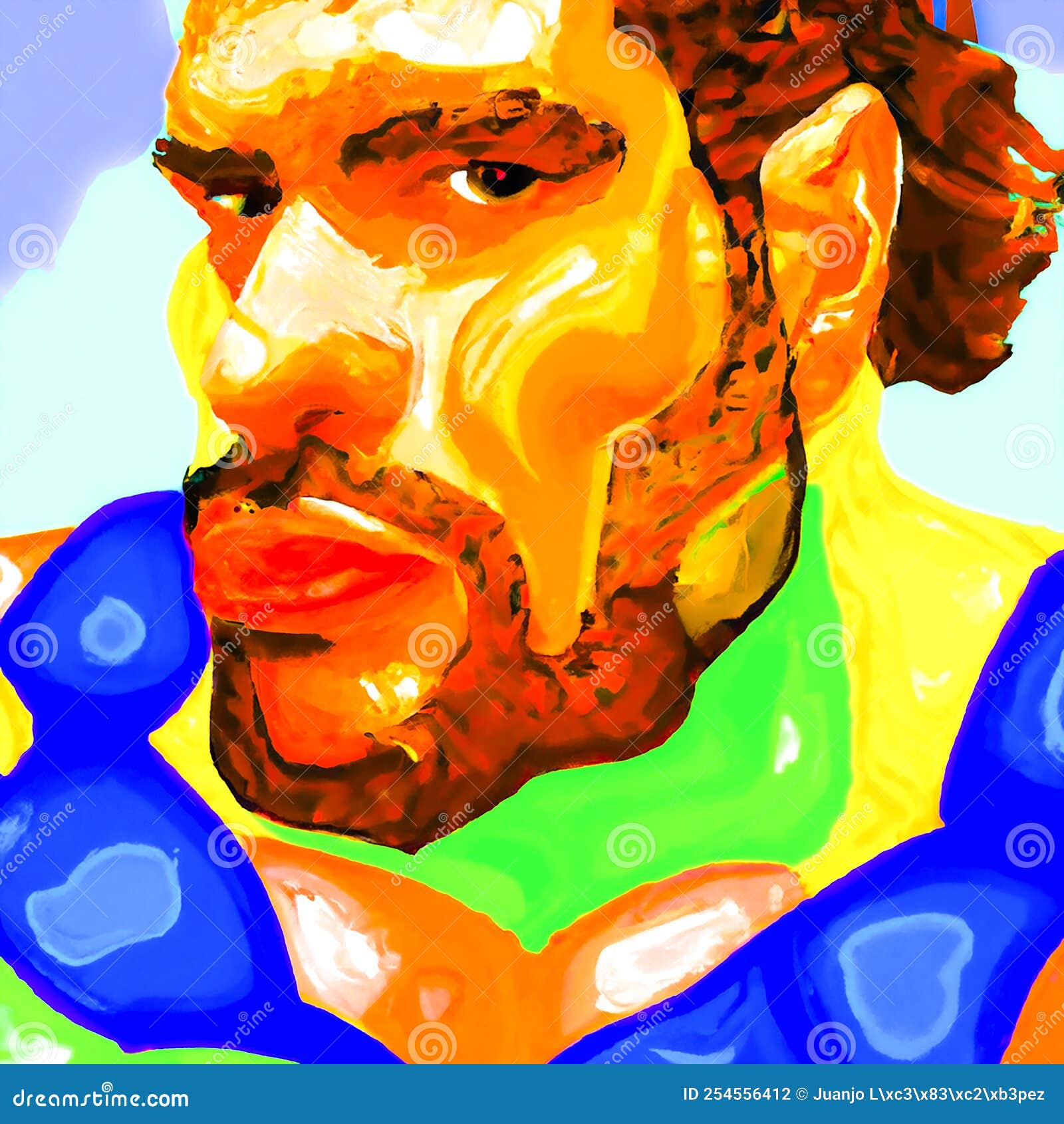 Illustration of Strong Man in Modern Art Style Stock Illustration ...