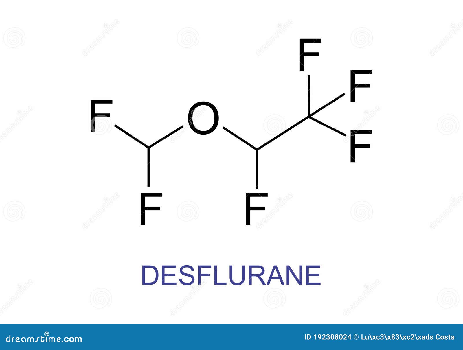 Desflurane Molecule. It Is Organofluorine Compound, Inhalation ...