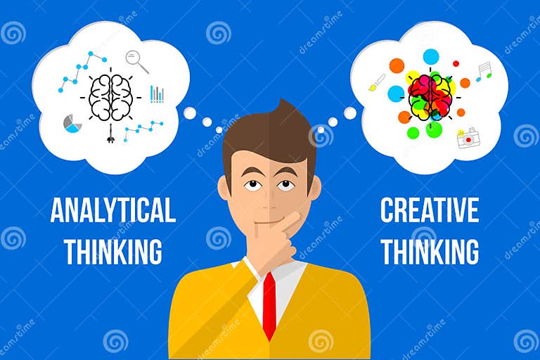 Illustration of a Student. Analytical and Creative Thinking Stock ...