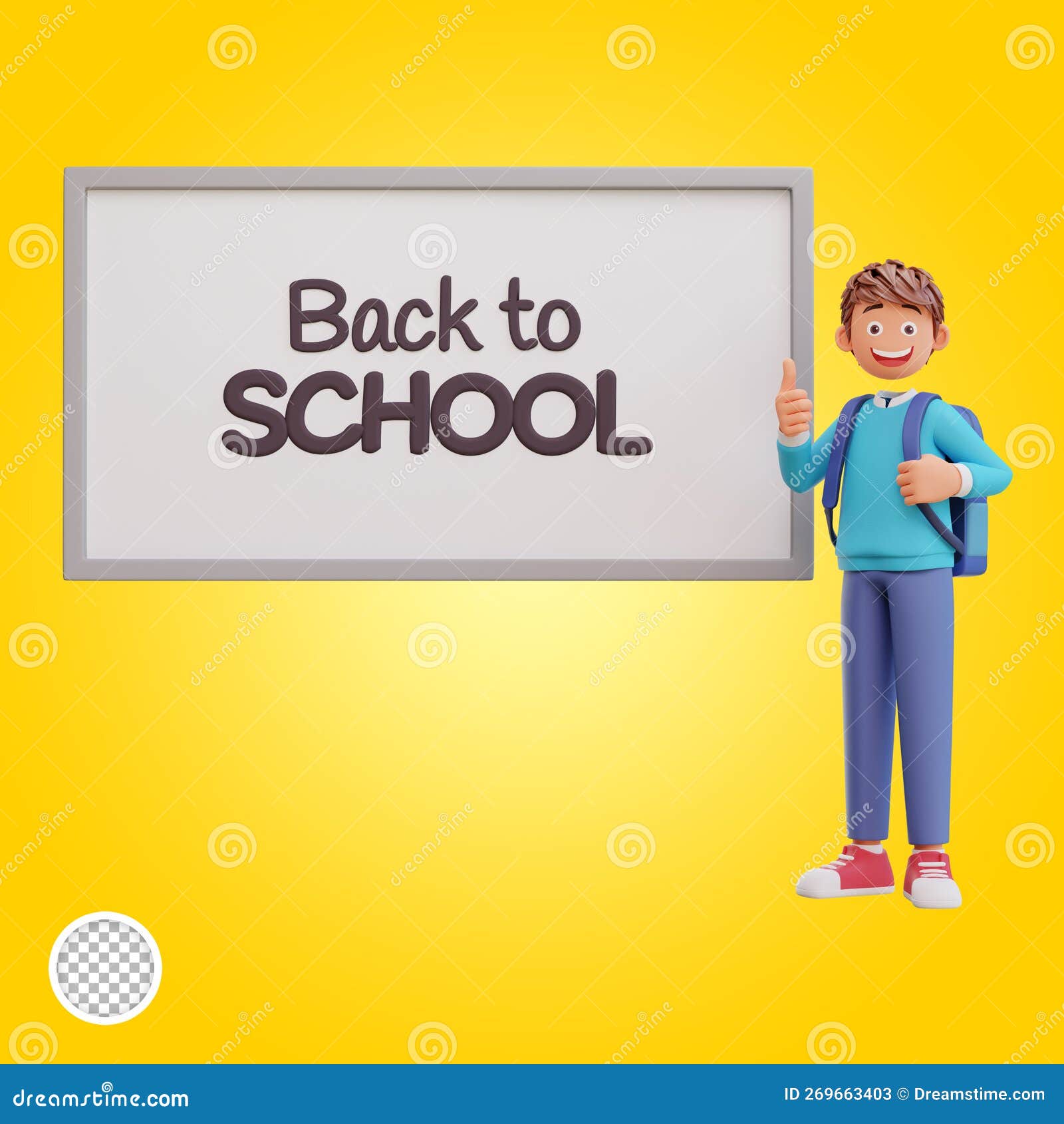 3d Illustration Student Back To School and Study in the Classroom Stock ...