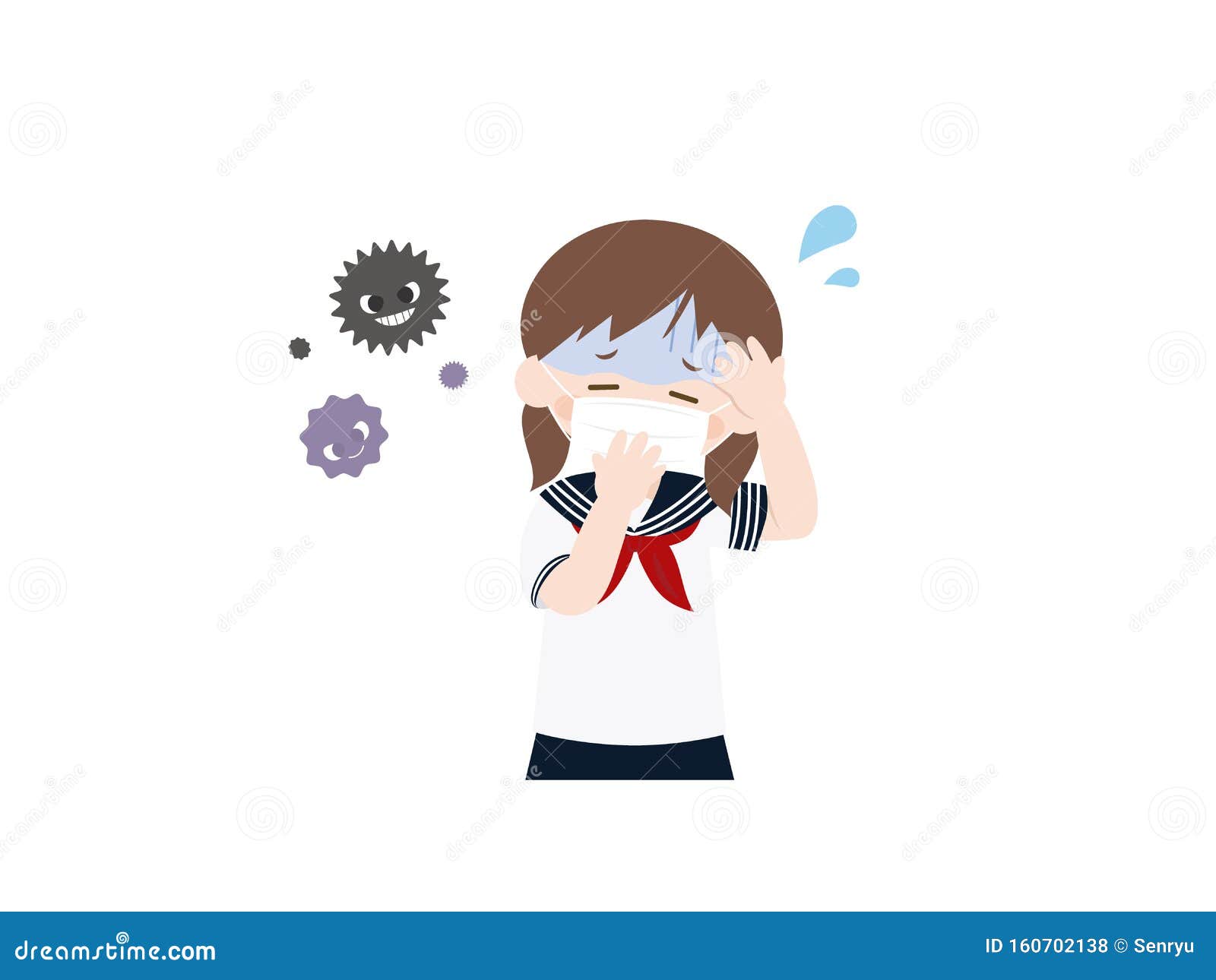 Student cold1 stock vector. Illustration of uniform - 160702138