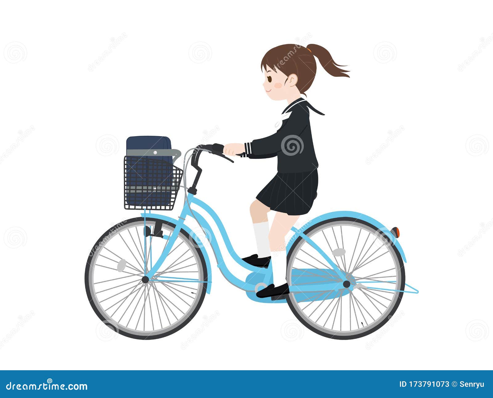 Student riding a bicycle stock vector. Illustration of riding - 173791073