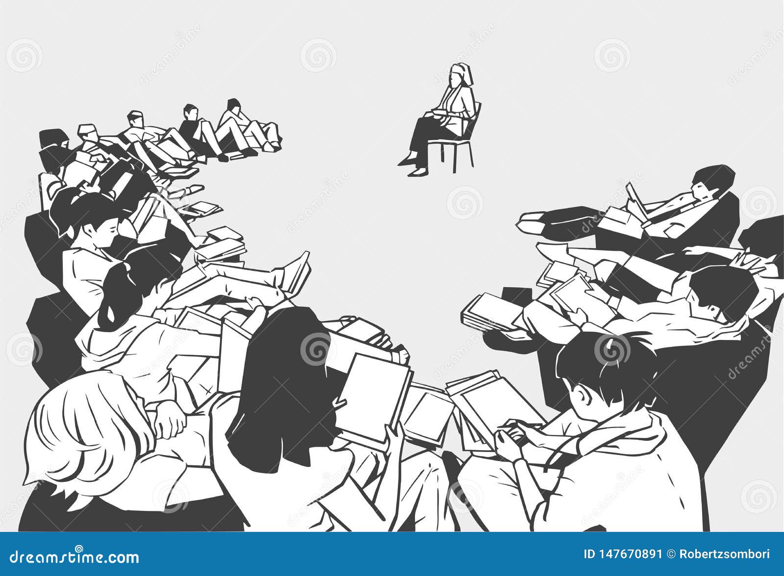 Illustration of Students Life Drawing in School Stock Illustration ...