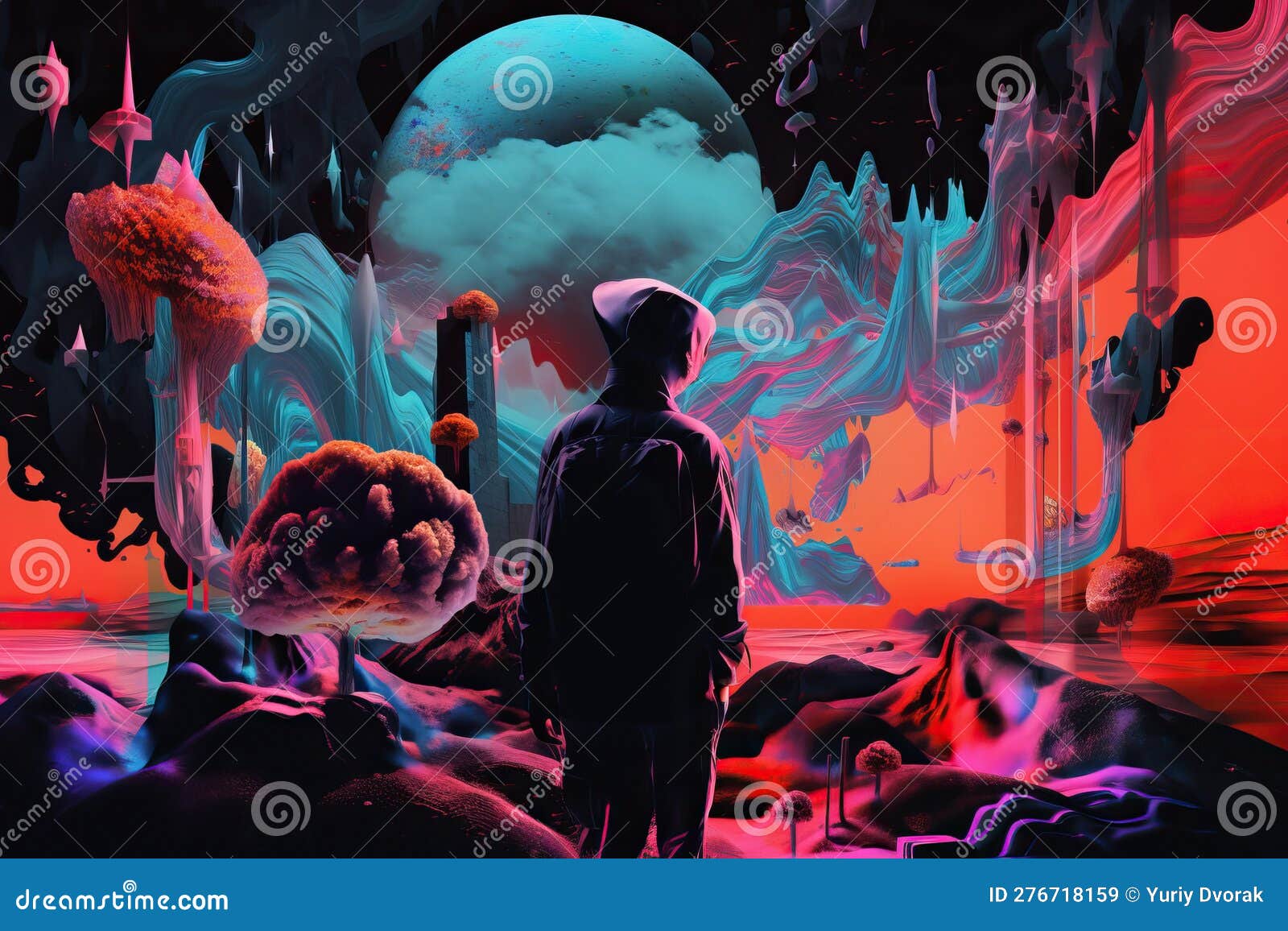 Illustration in Style of Digital Collages. Contemporary Art Collage ...