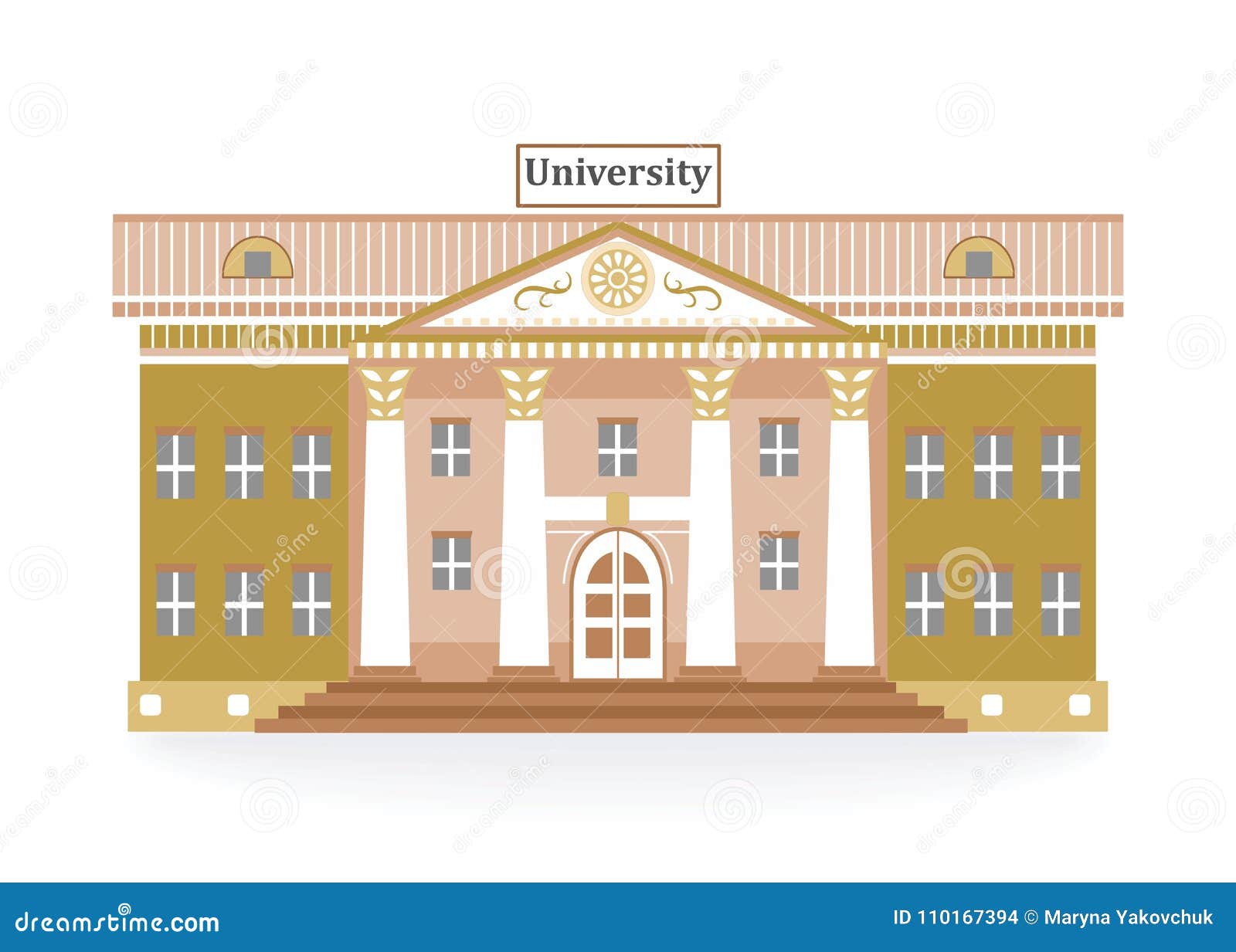 The university building stock vector. Illustration of landmark - 110167394