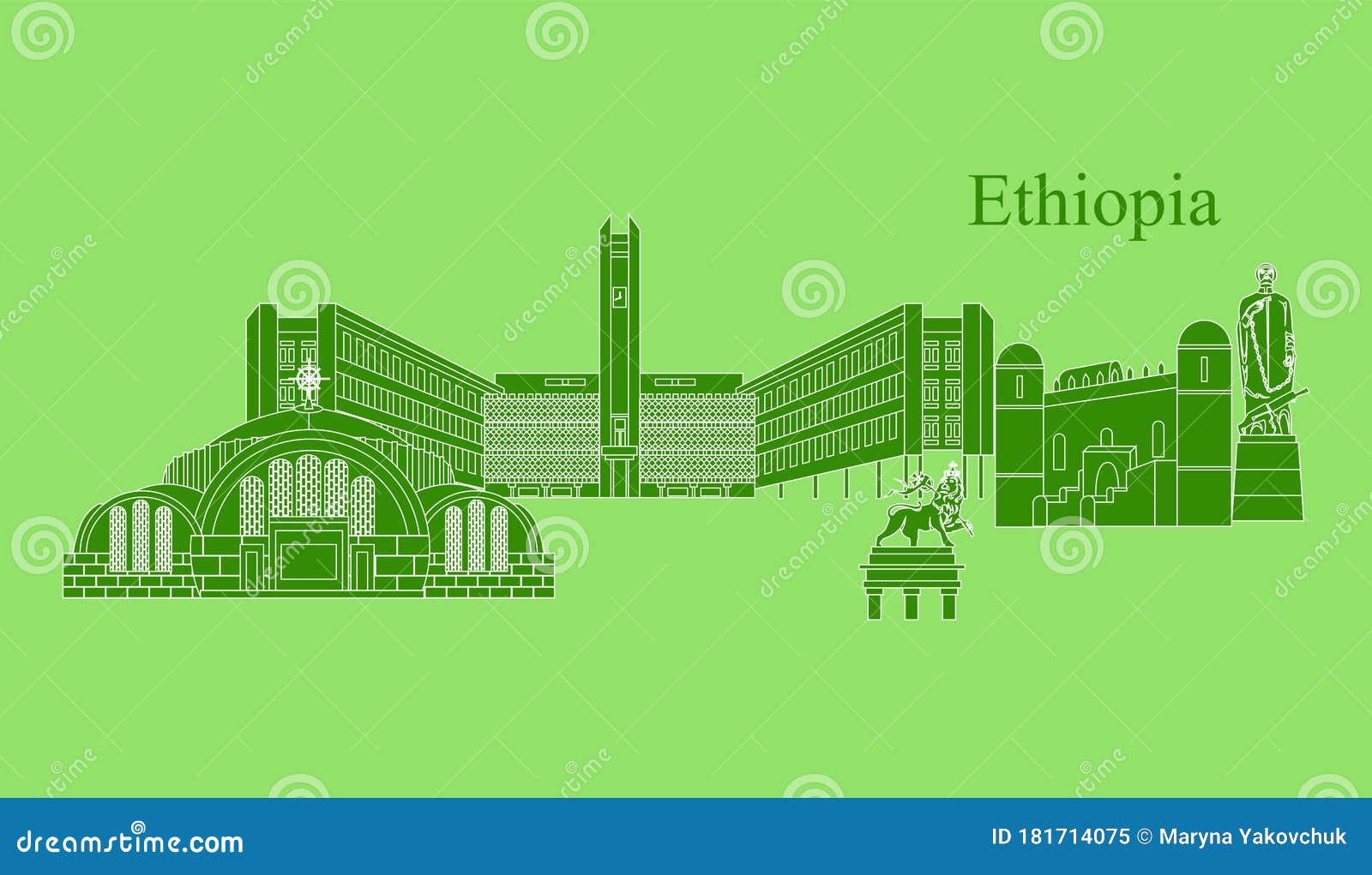 The Ethiopia Landscape stock vector. Illustration of green - 181714075